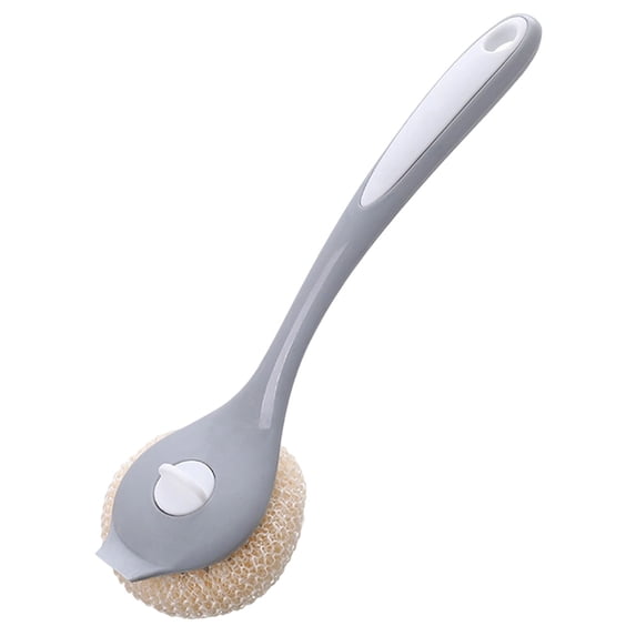 Grey Kitchen Long Handle Cleaning Ball Brush, Pot Scrubber & Pan Brush ...