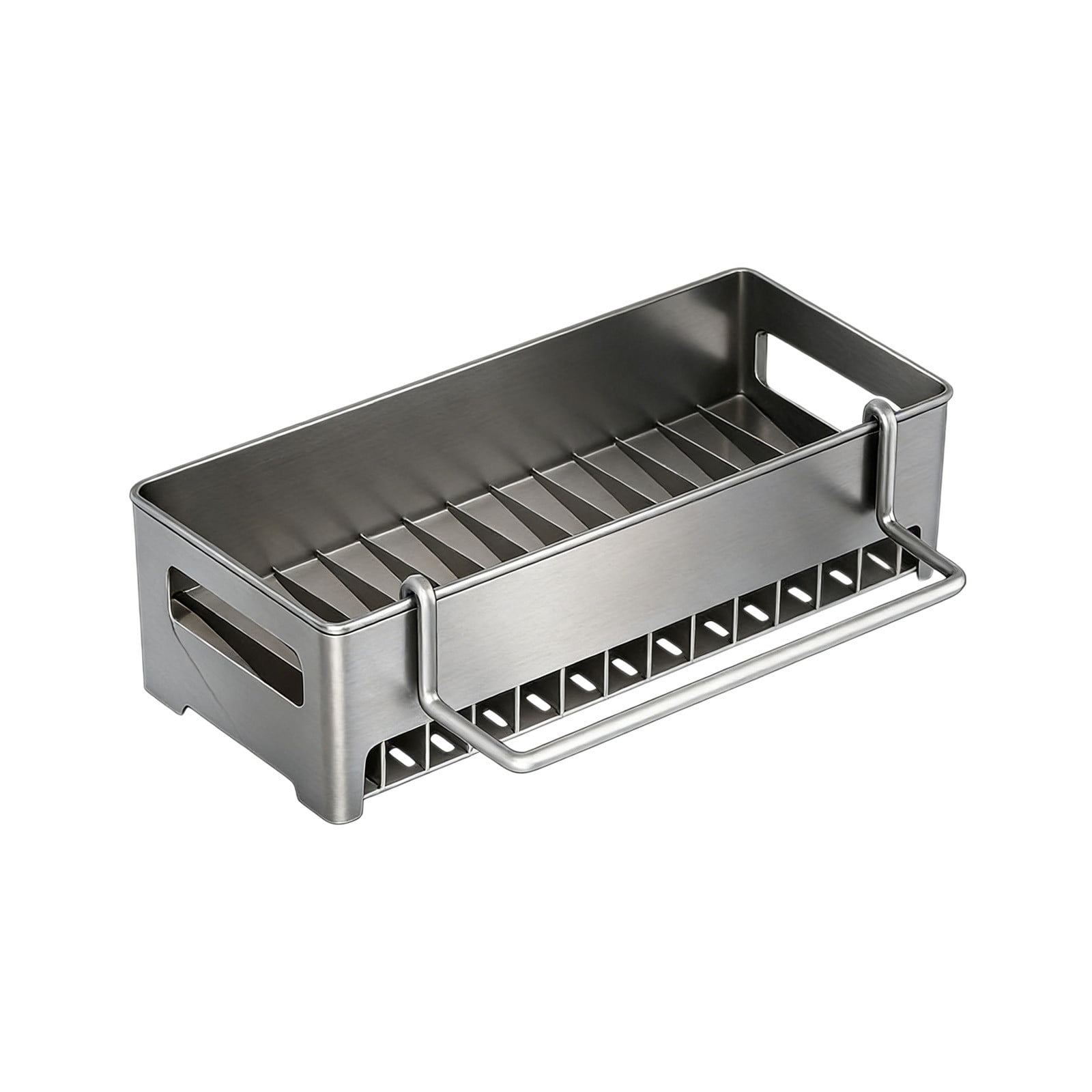 Grey Kitchen Sink Storage Rack With Sponge Holder And Dishcloth Hook ...