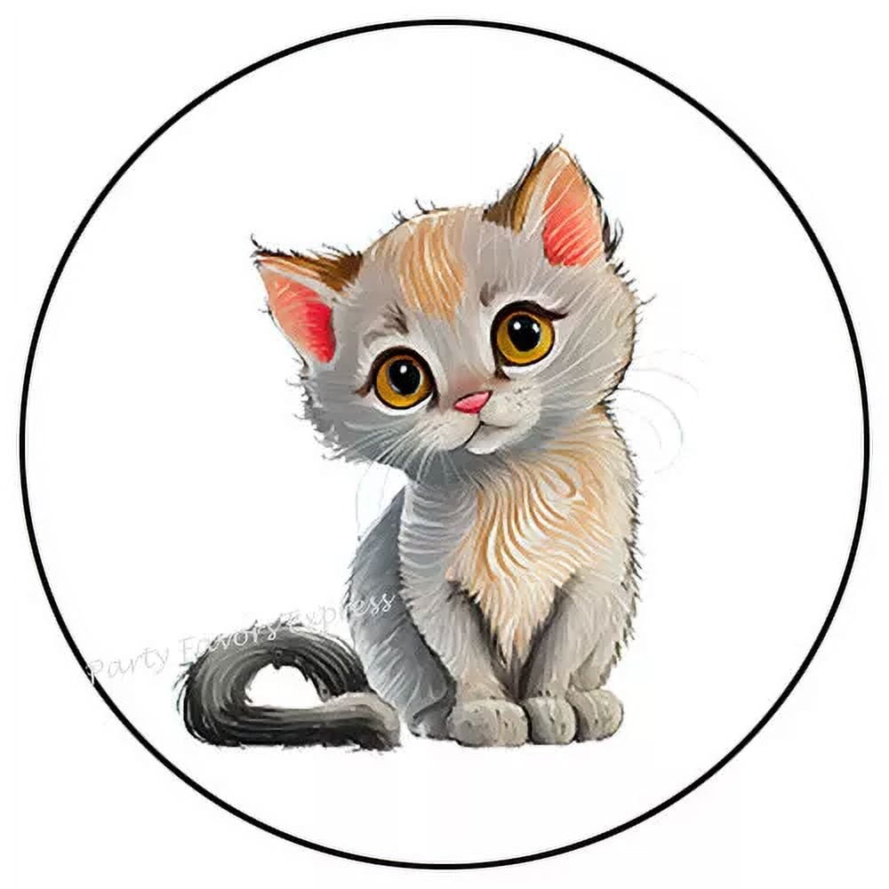 Grey Kitten Cat Sticker Party Favors Sticker Envelope Seals Labels ...