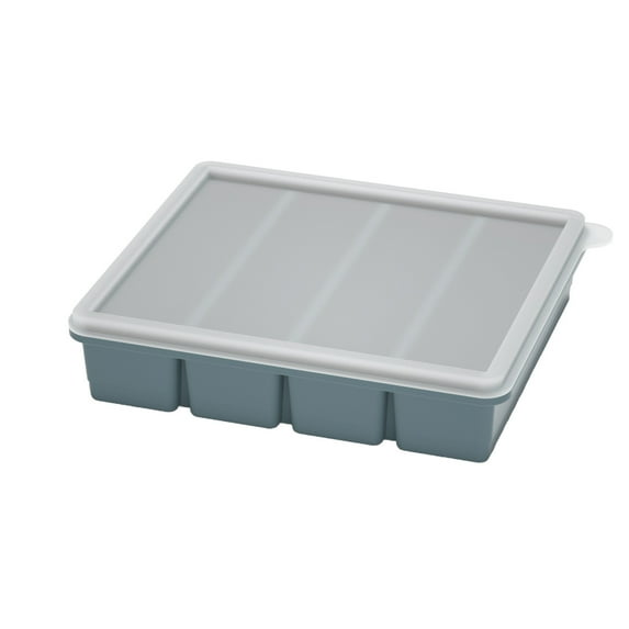 Grey Large Ice Cubes Silicone Molds Food Grade Ice Tray With Lid ...