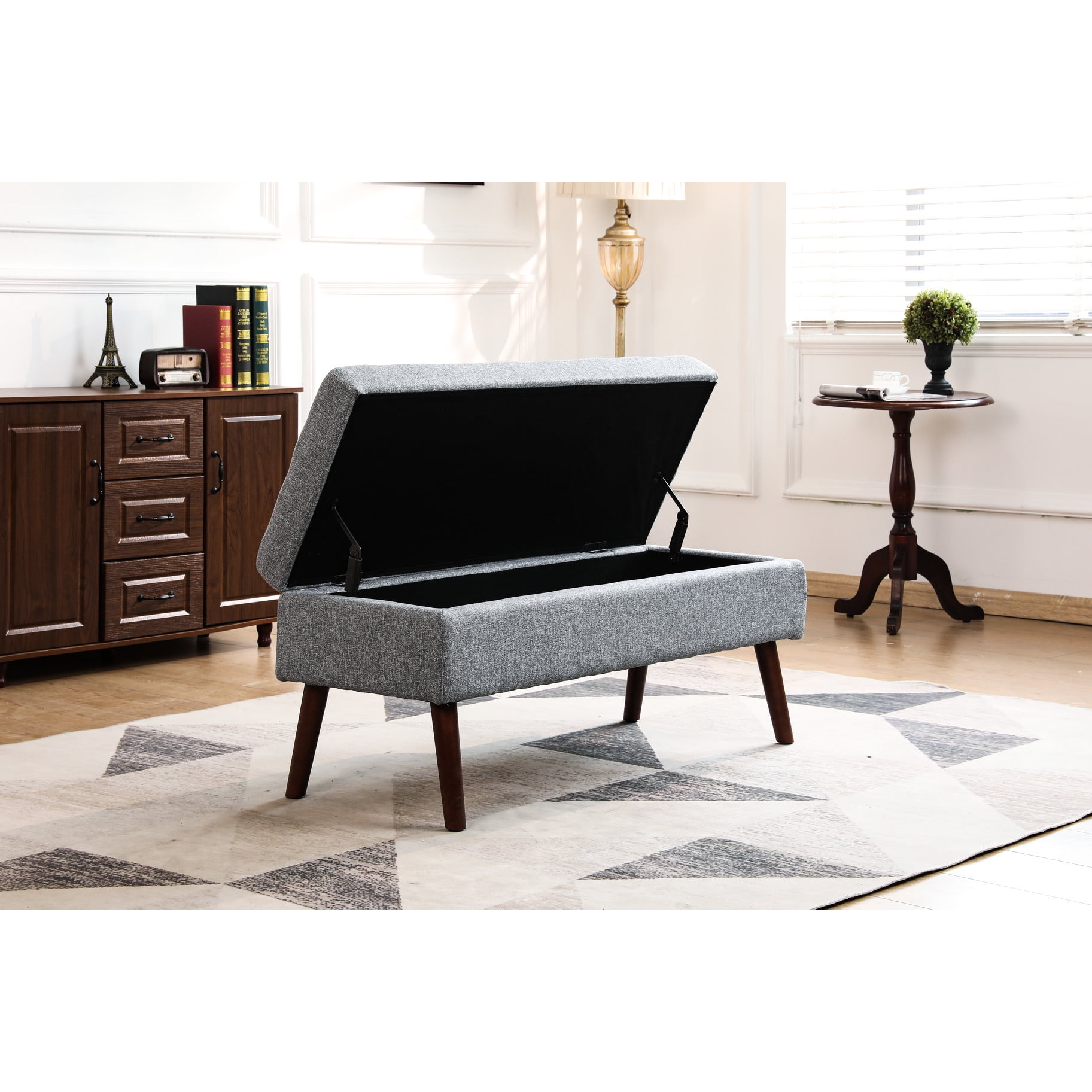 Grey Linen Flip - Top Bench - High - Quality Materials - Bedroom End ...