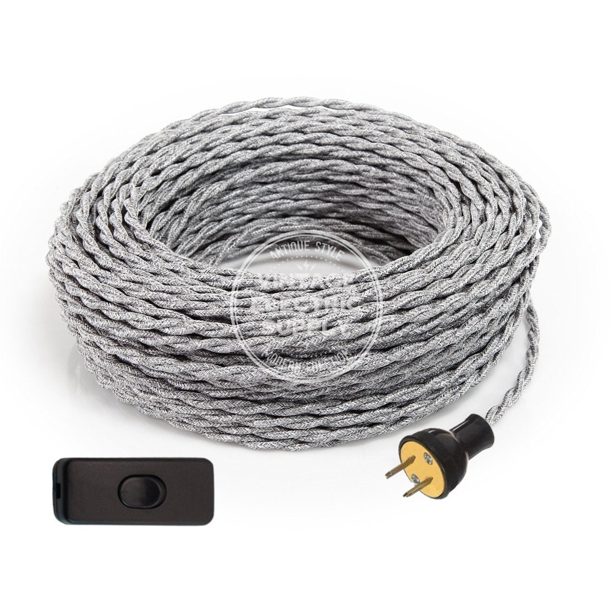 Grey Linen Twisted Re-Wire Kit with Switch - Walmart.com
