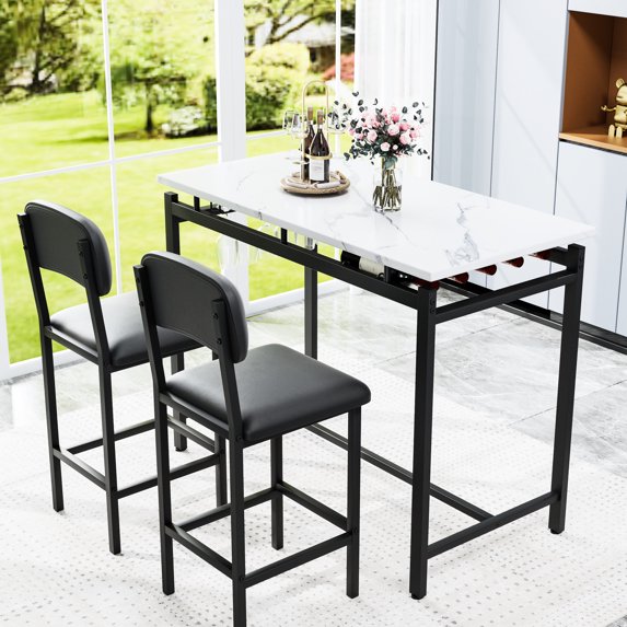 Grey MDF Bar Table Set - Comfortable Seating with Thick Cushions ...