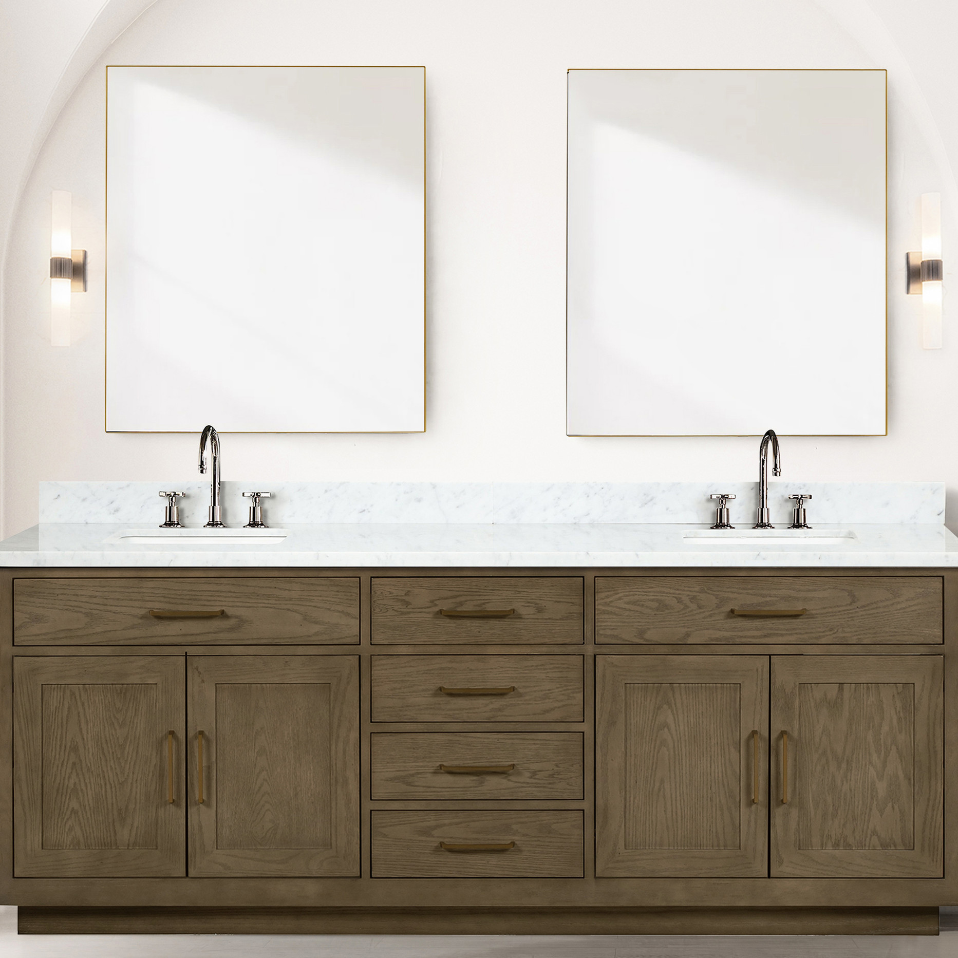 Grey Main - Colored Double Vanity | Equipped with MDF Filler, Chrome ...