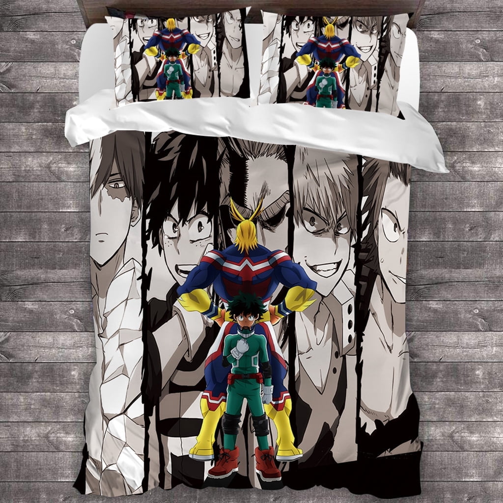 Grey Manga My Hero Academia Bedding Bed Set Bakugou Deku Todoroki Toga ...