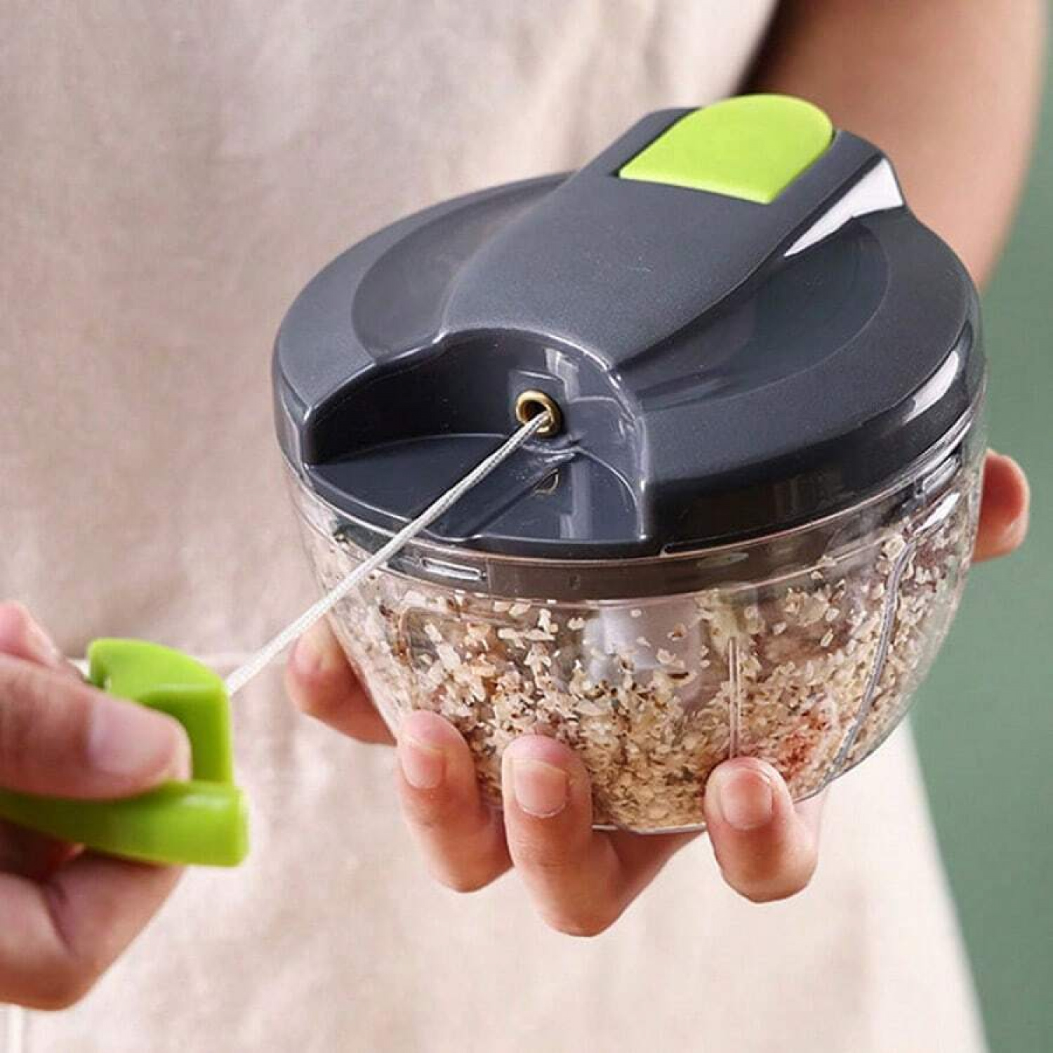 Grey Manual Food Processor Vegetable Chopper，for Veggies, Ginger ...