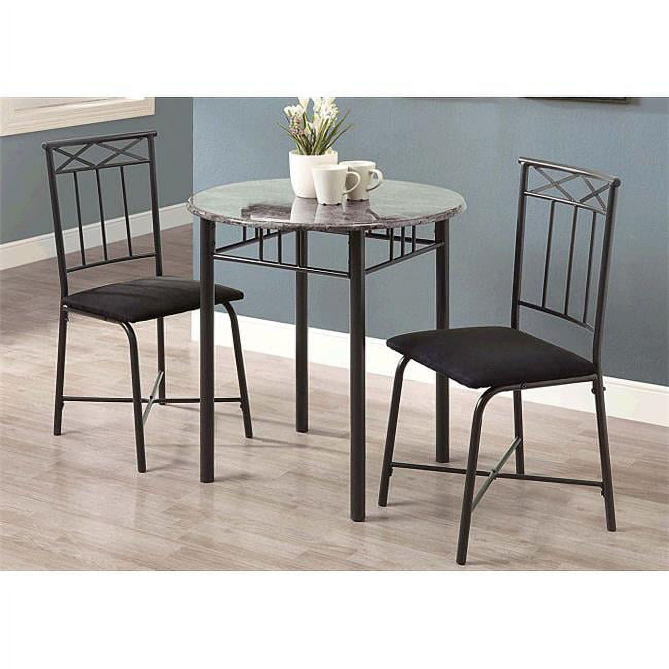 Grey Marble - Charcoal Metal 3Pcs Bistro Set - Walmart.com