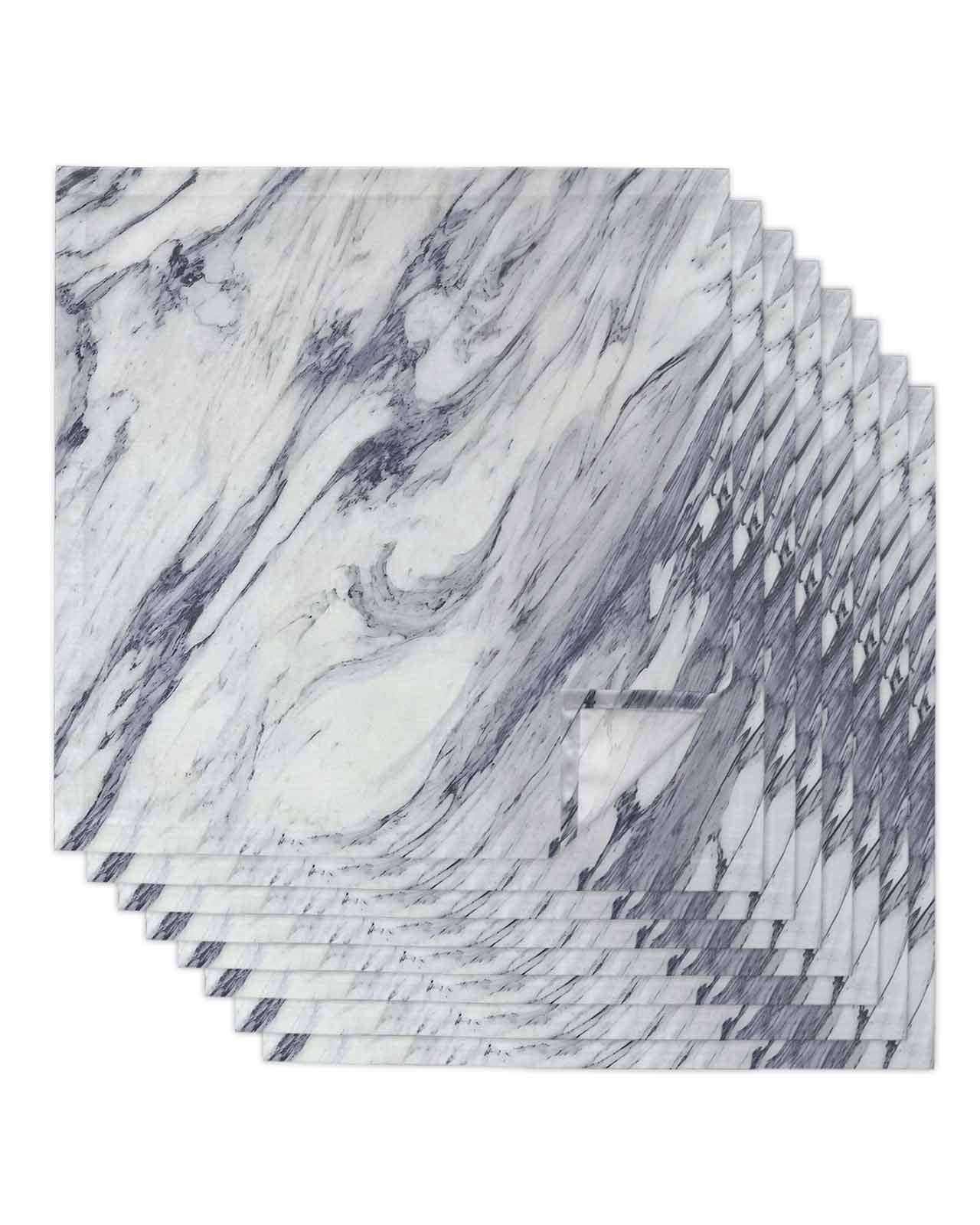 Grey Marble Cloth Napkins Set of 8 Reusable Dinner Napkins, Abstract ...