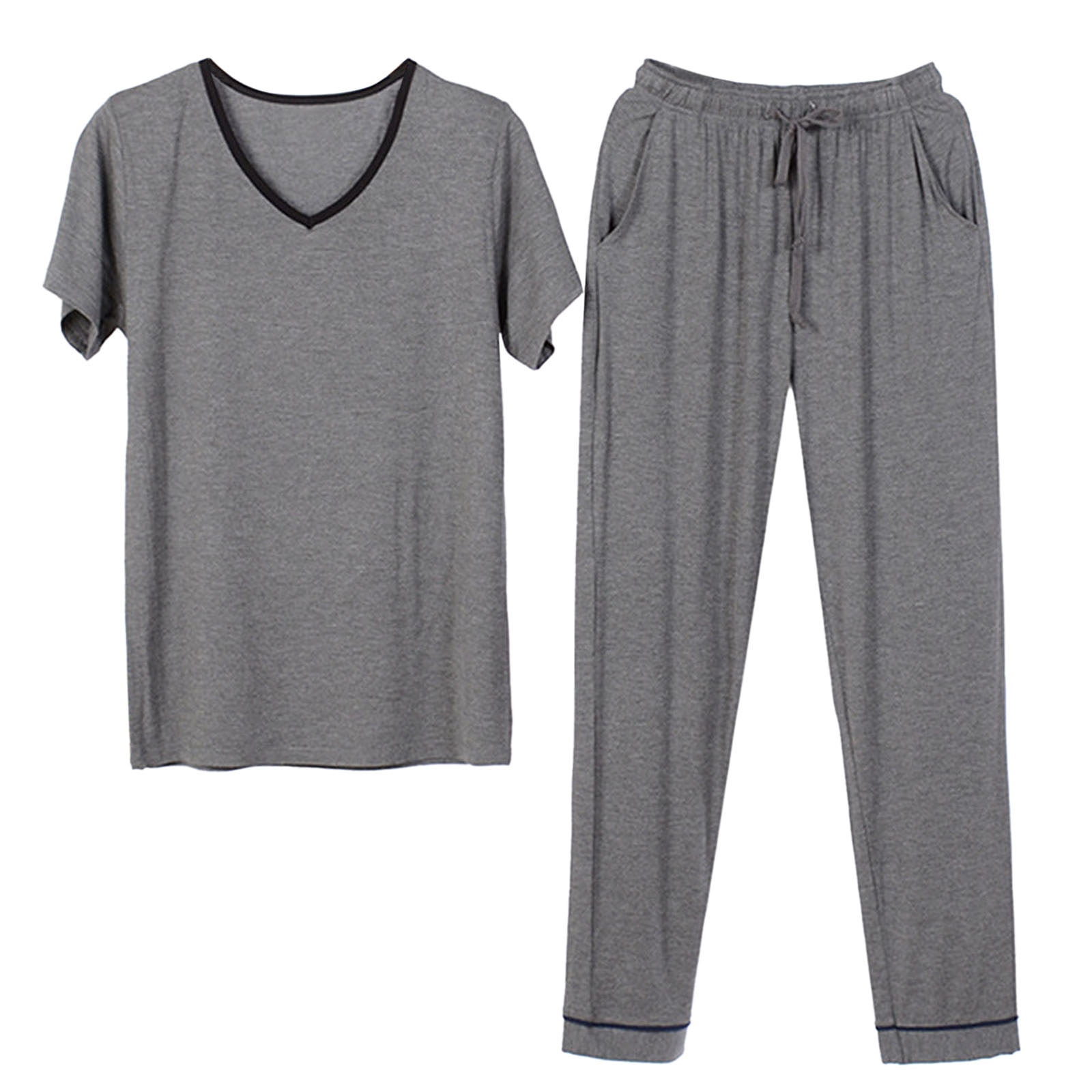 Grey Men's Sleepwear Set, Soft Modal Cotton, Comfort, Stylish Design ...