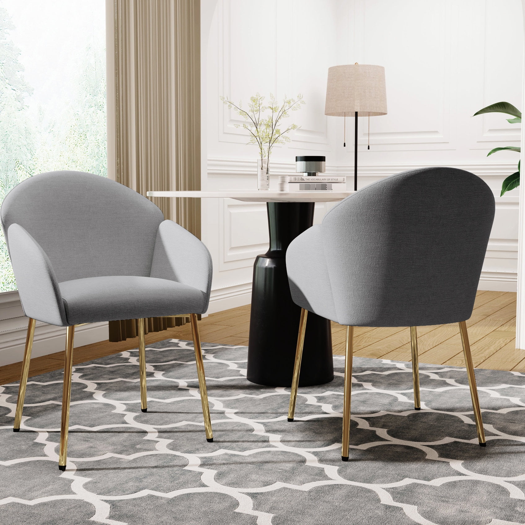 Grey Metal Dining Chairs with Smooth Texture / Practical and Aesthetic ...