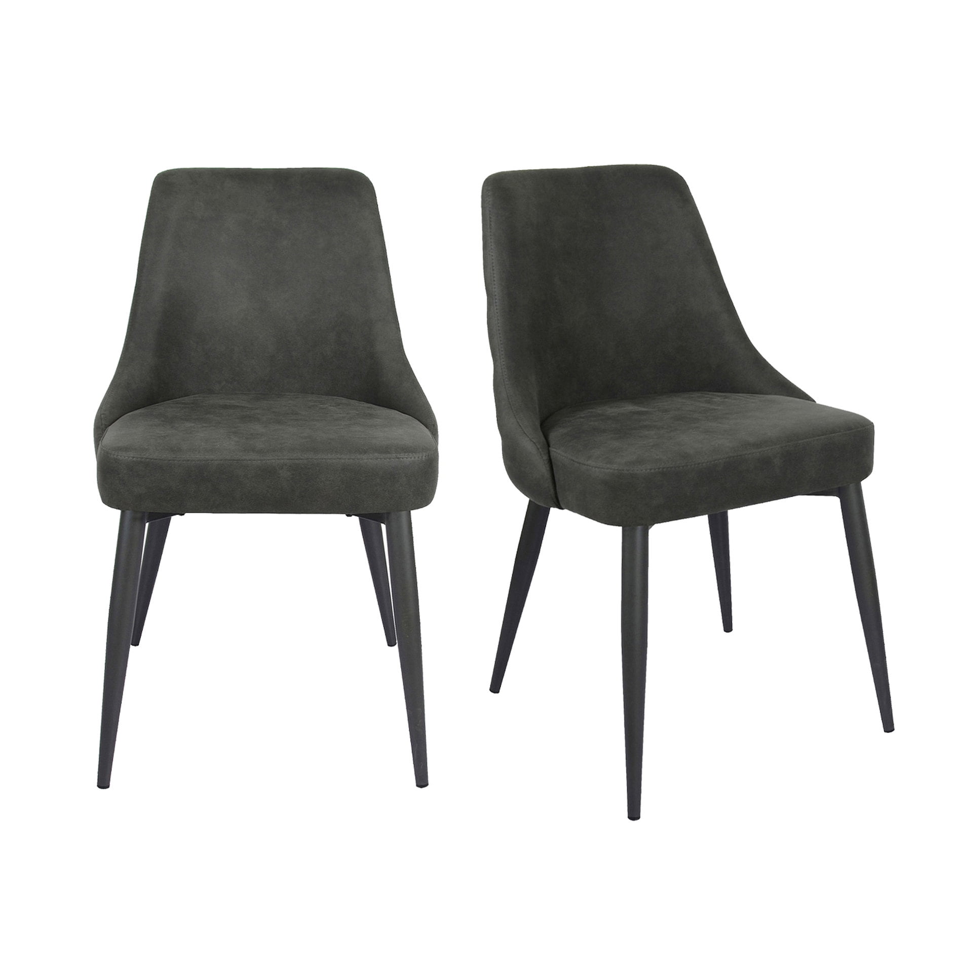 Grey Microfiber Upholstered 2 - Piece Dining Chair Set | Enjoy Comfort ...