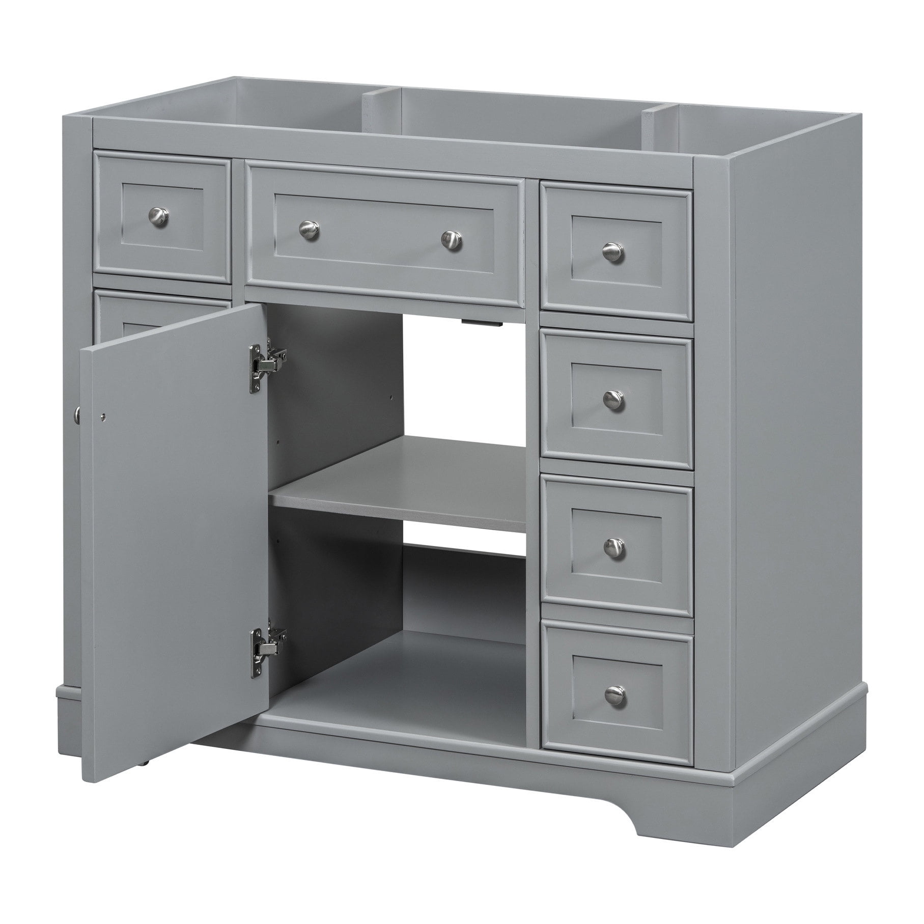 Grey Modern Vanity Cabinet | Storage for Towels and Shampoos | Real ...