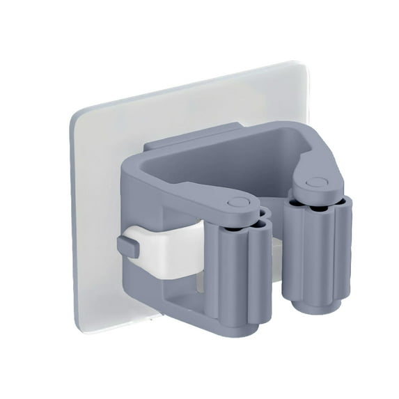 Grey Mop Hanger Wall Mounted Rack Garden Tool Organizer For Broom ...