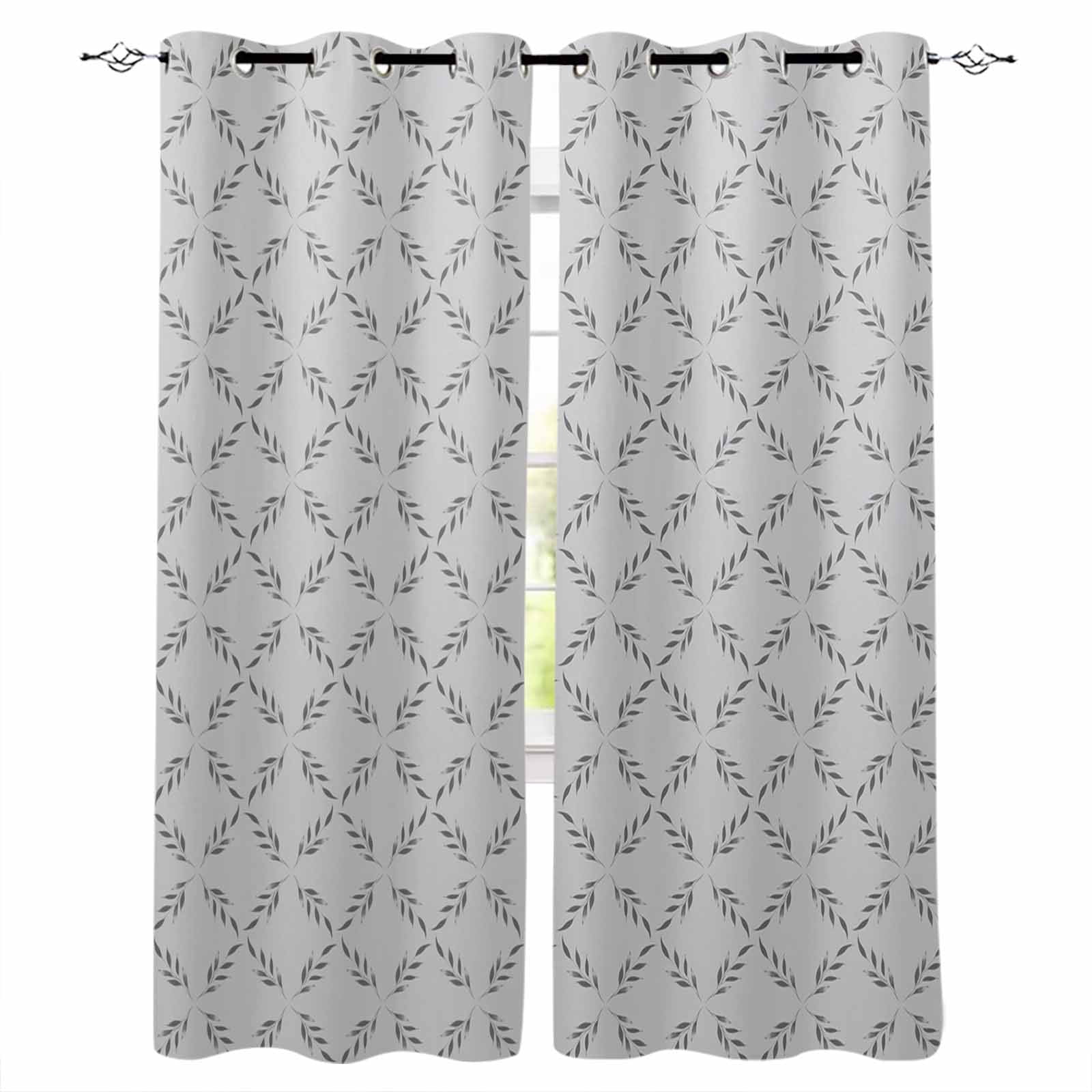 Grey Morocco Blackout Curtains for Bedroom/Living Room, Thermal ...