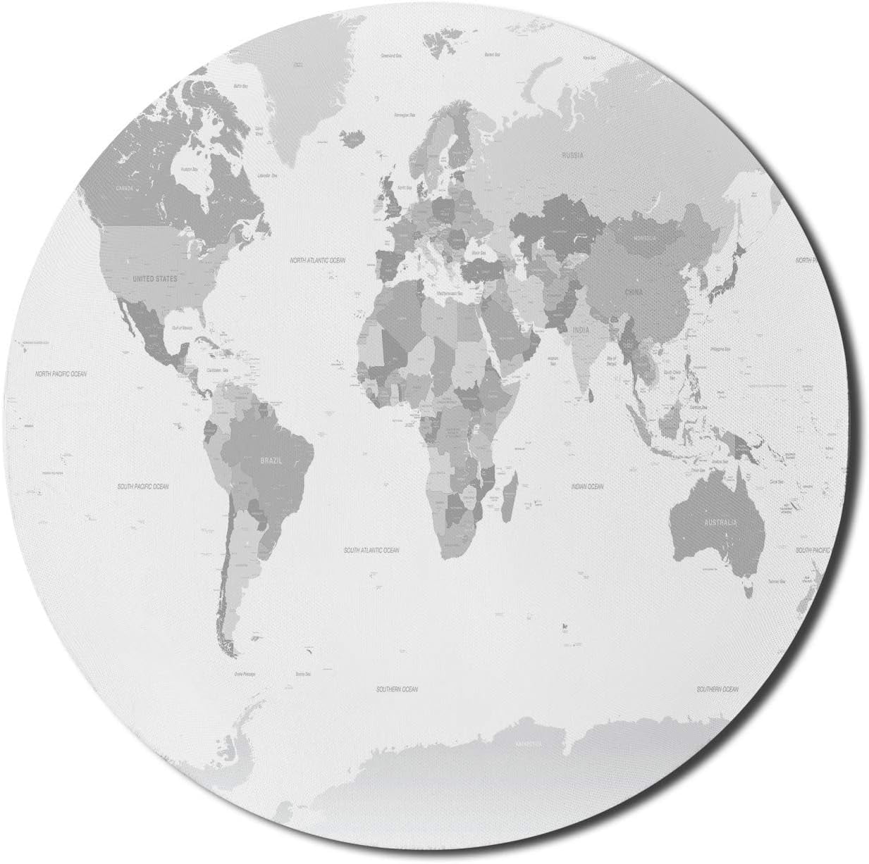 Grey Mouse Pad for Computers, Detailed World Map with All Countries ...