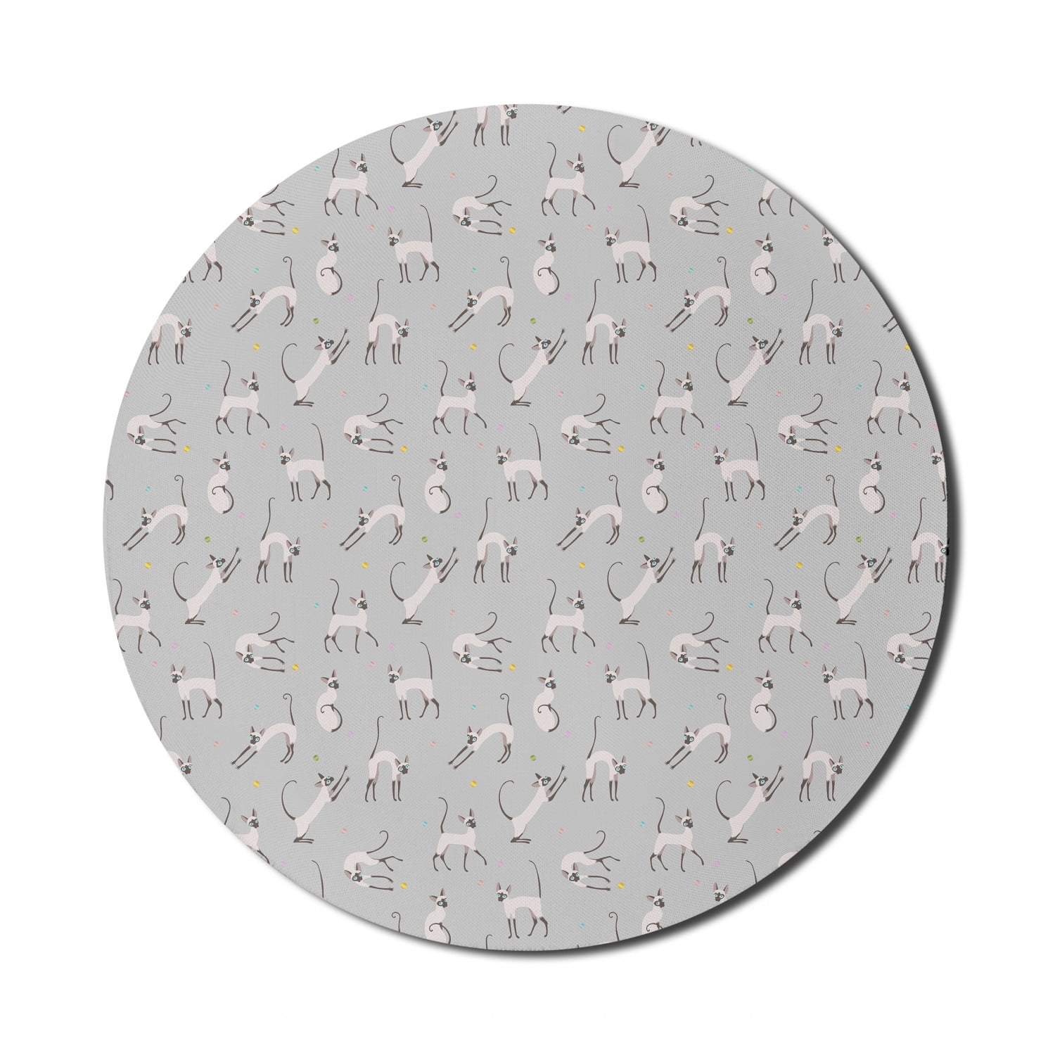 Grey Mouse Pad for Computers, Siamese Cat on Wall Design Playing and ...