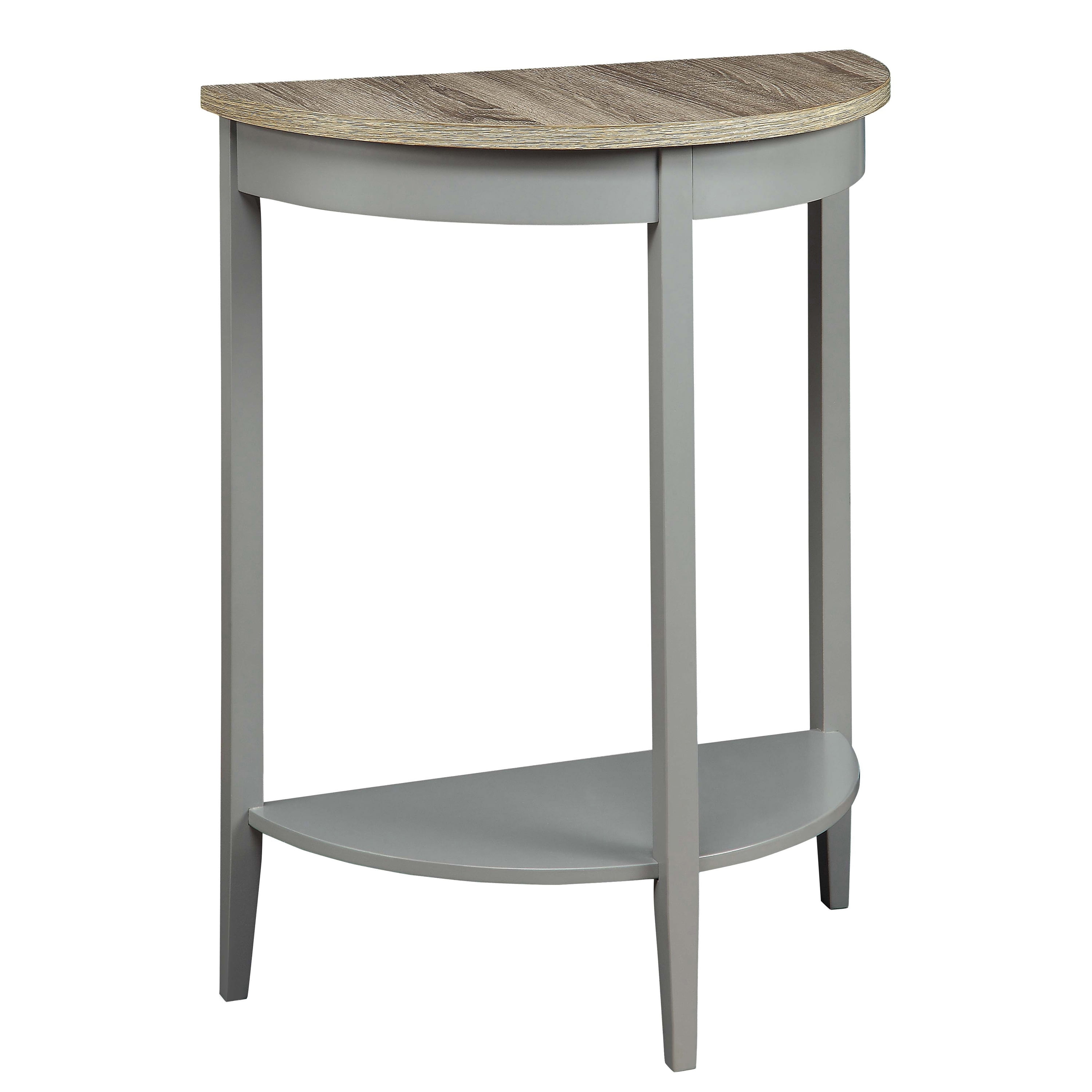 Grey Oak and Grey Half Moon Console Table with Bottom Shelf - Walmart.com