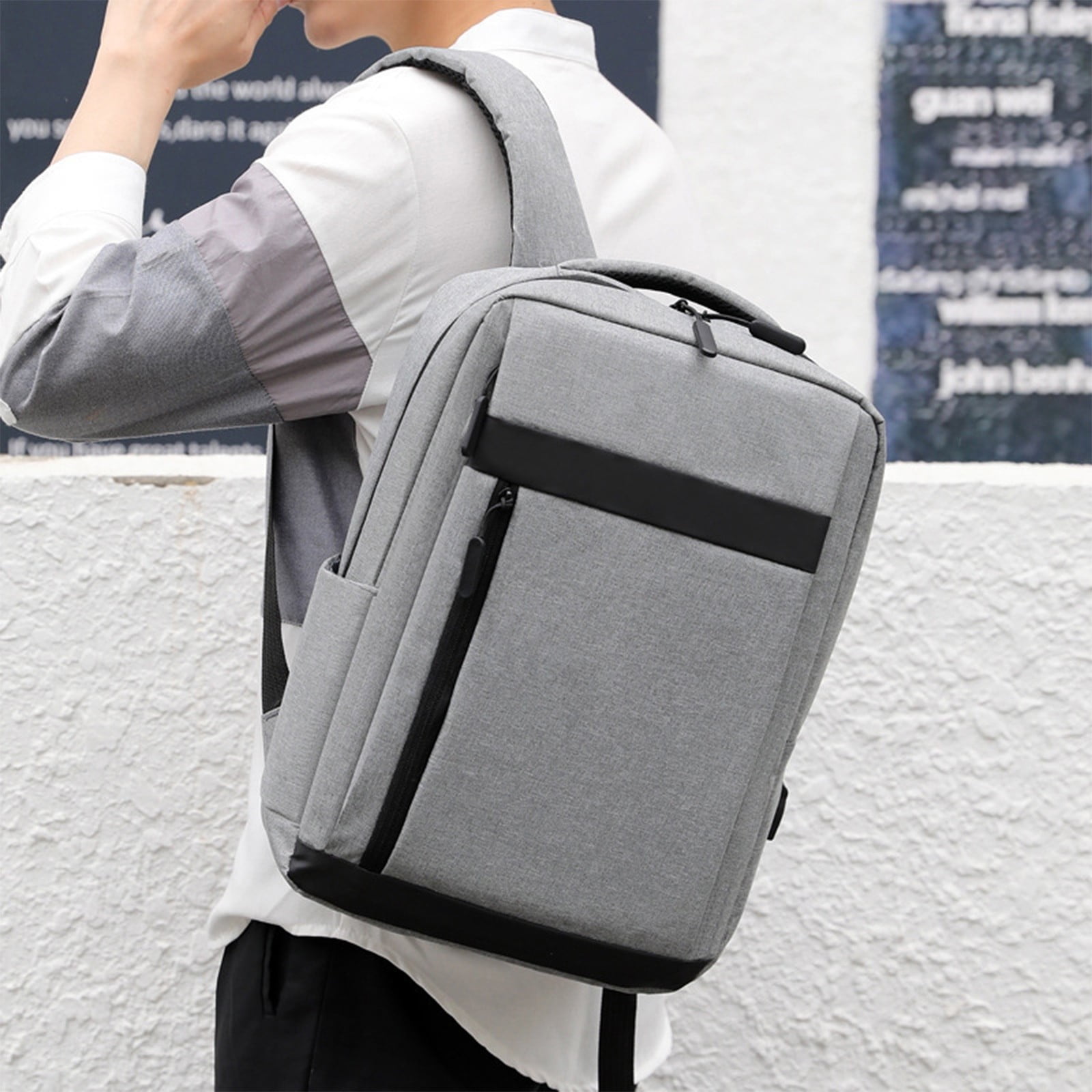 (Grey) Office Backpack (+Gzp220427001 Single) Grey A|Business Backpack ...