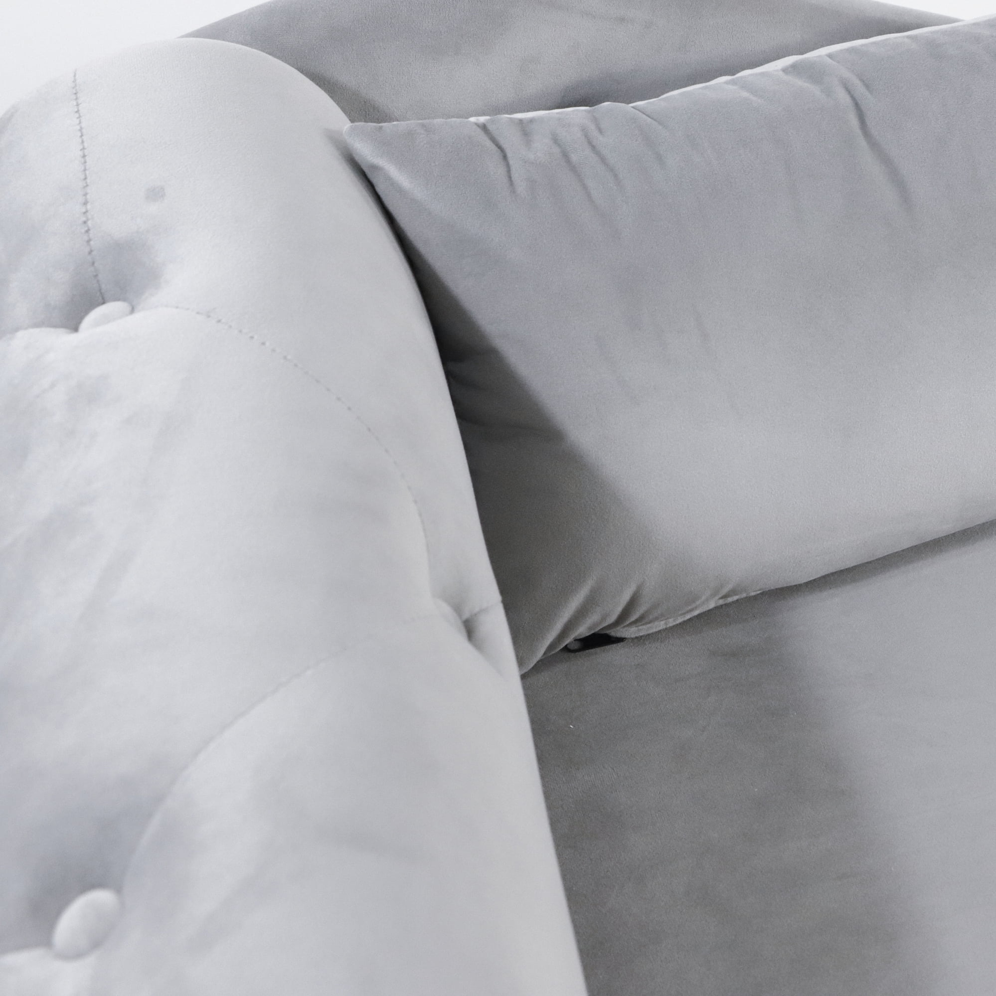 Grey Office Chaise Lounge - Soft Velvet, Base And Extra Large Storage ...
