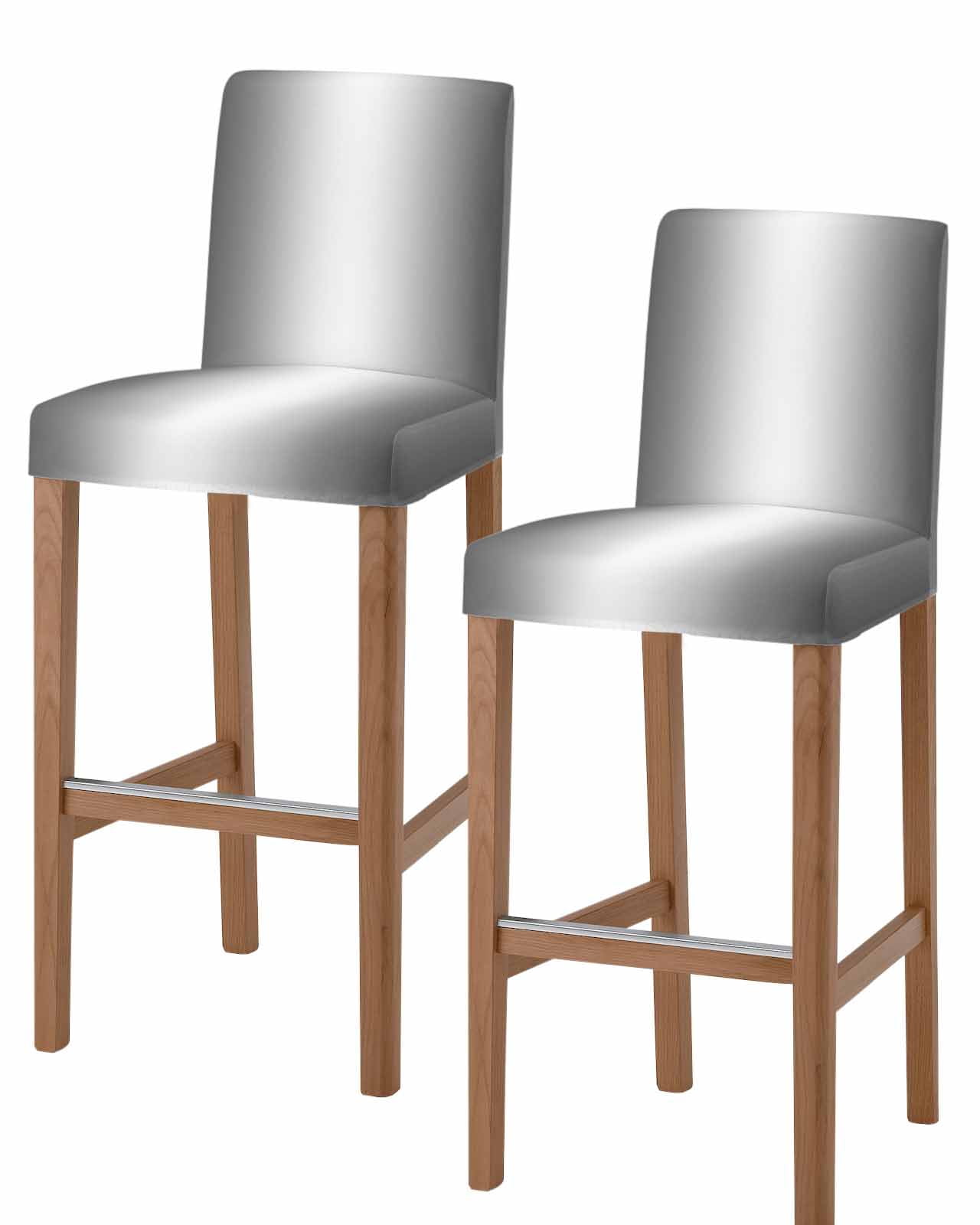 Grey Ombre Bar Stool Covers Set of 2, Gray White Gradient Modern ...