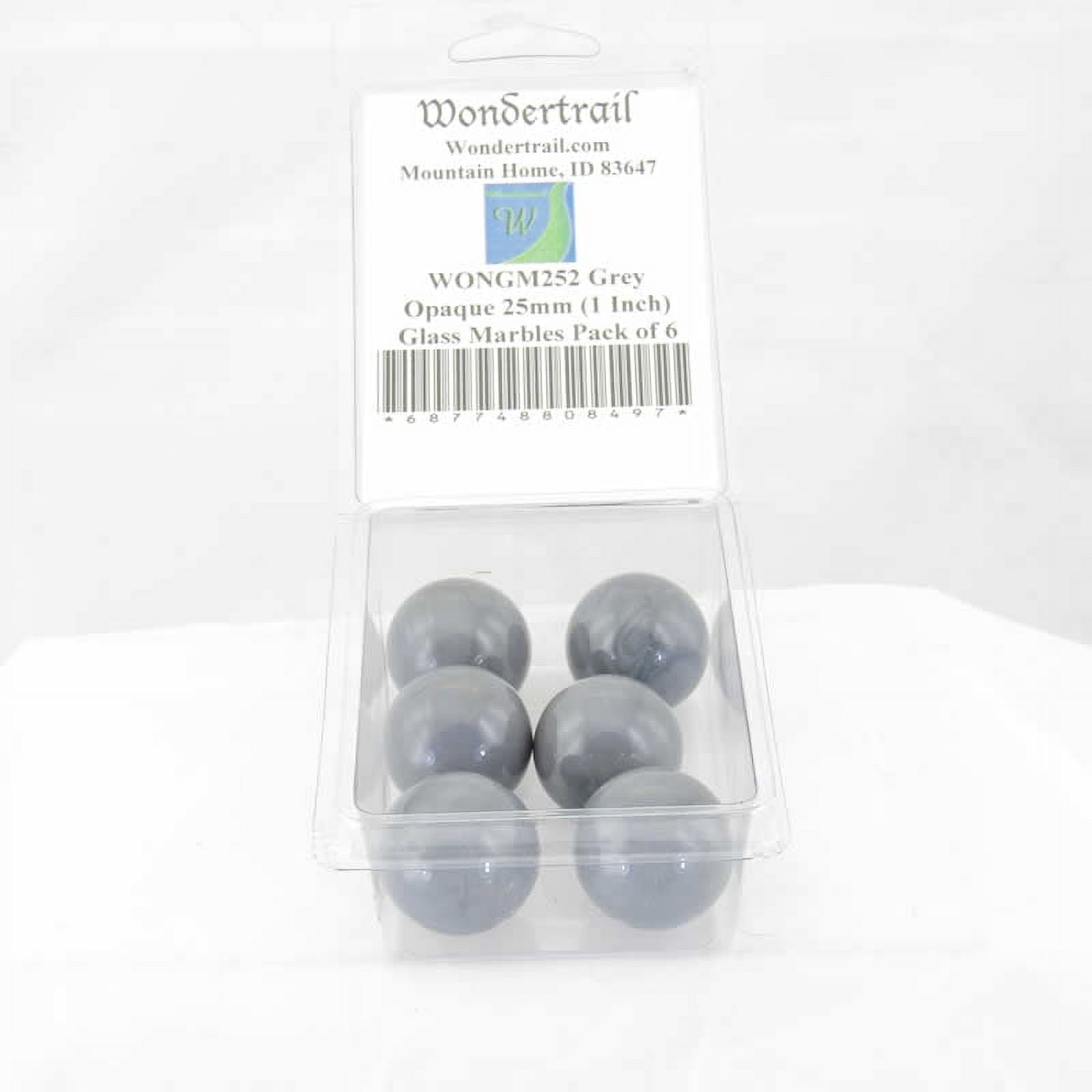Grey Opaque 25mm (1 Inch) Glass Marbles Pack of 6 Wondertrail - Walmart.com