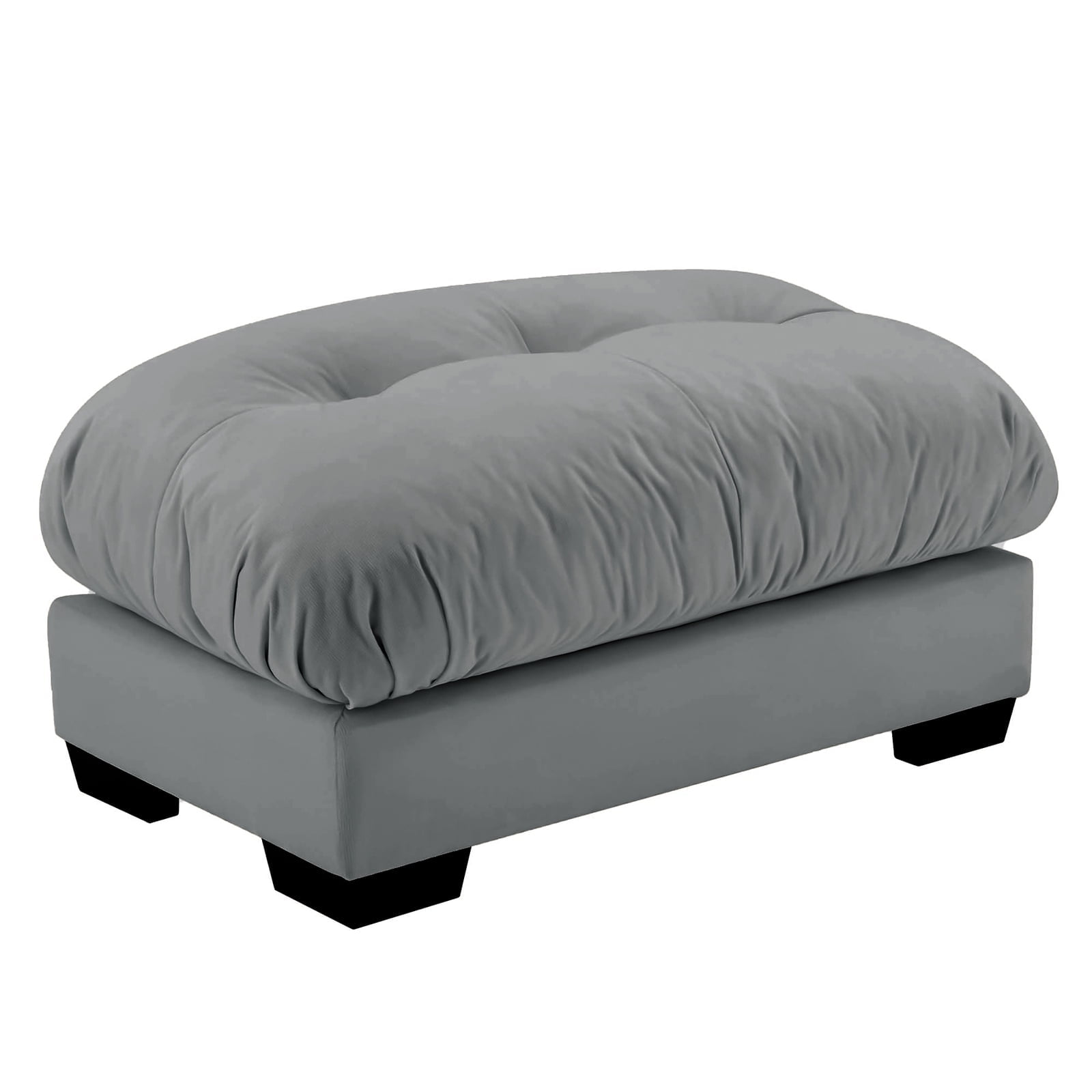 Grey Ottoman for Modular Sectional Sofa, Velvet Fabric Seat for ...