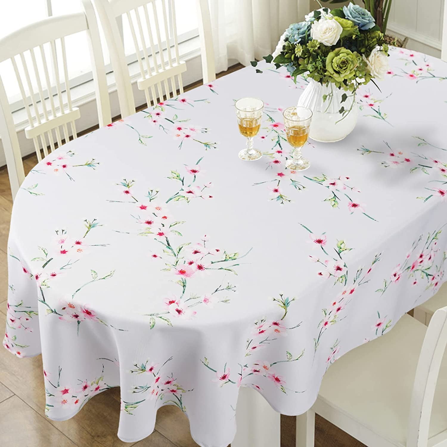 Grey Oval Tablecloth 60x84in for Oval Table Waterproof Table Cloths for ...