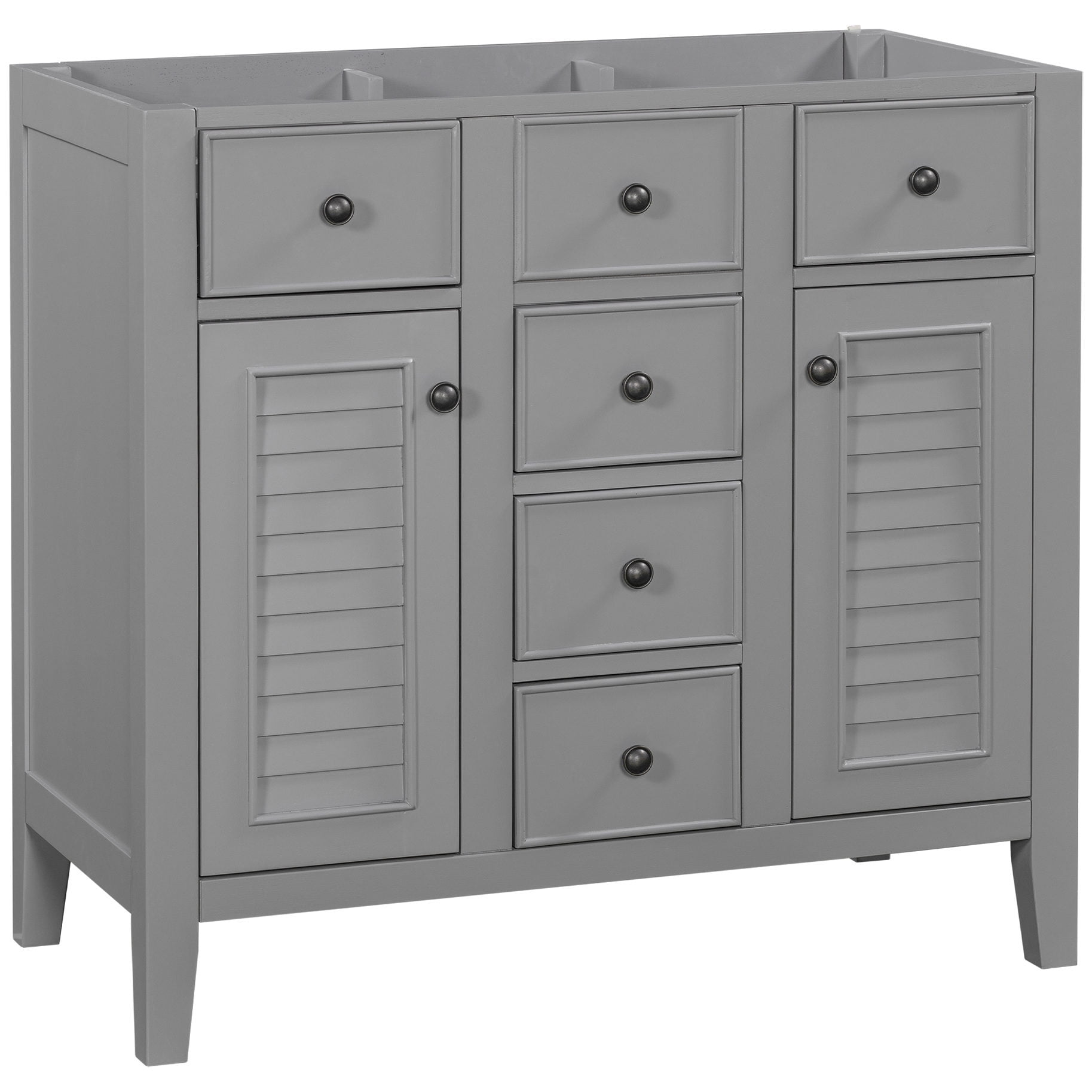 Grey Painted Bathroom Vanity + Center Sink Location" - "Bathroom Layout ...