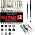 Grey Pens,36 Color Pens Set including 12 Color Pen with 24 Refills,40% ...
