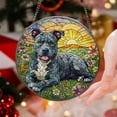 Grey Pitbull Dog Suncatcher, Glass Window Hanging Art, Pet Lover Garden ...