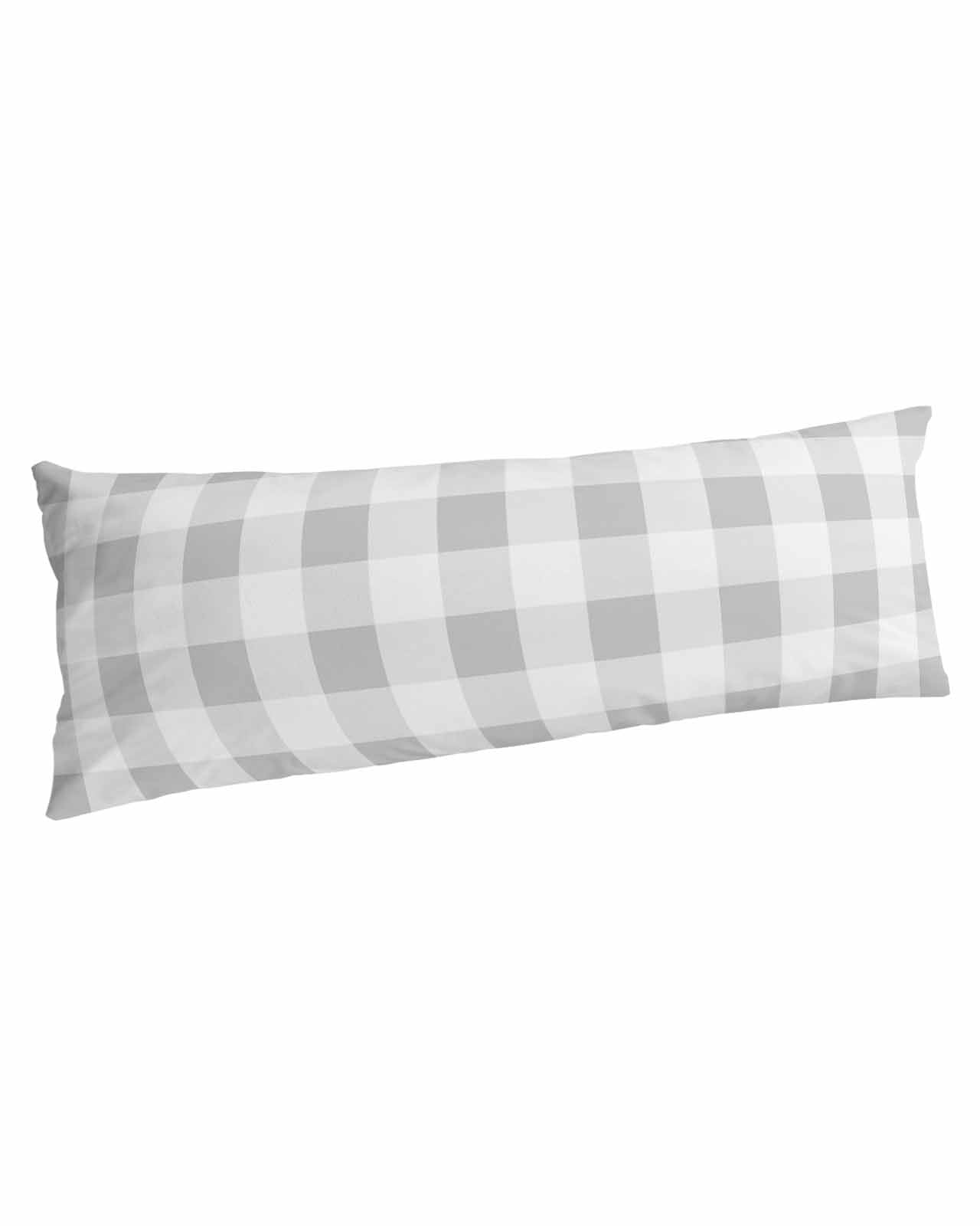Grey Plaid Body Pillow Covers, Spring Summer Farmhouse Buffalo ...