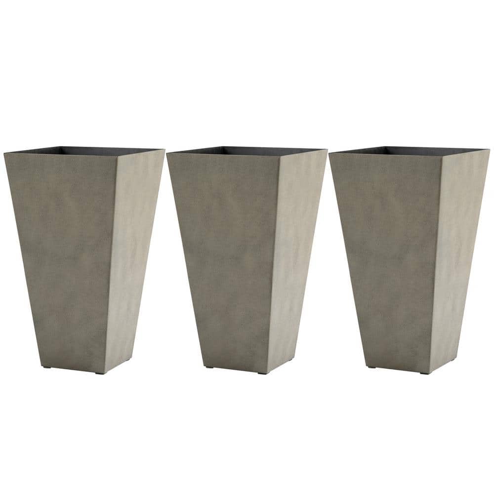 Grey Plastic Tall Plastic Planters Outdoor and Indoor Plastic Garden ...