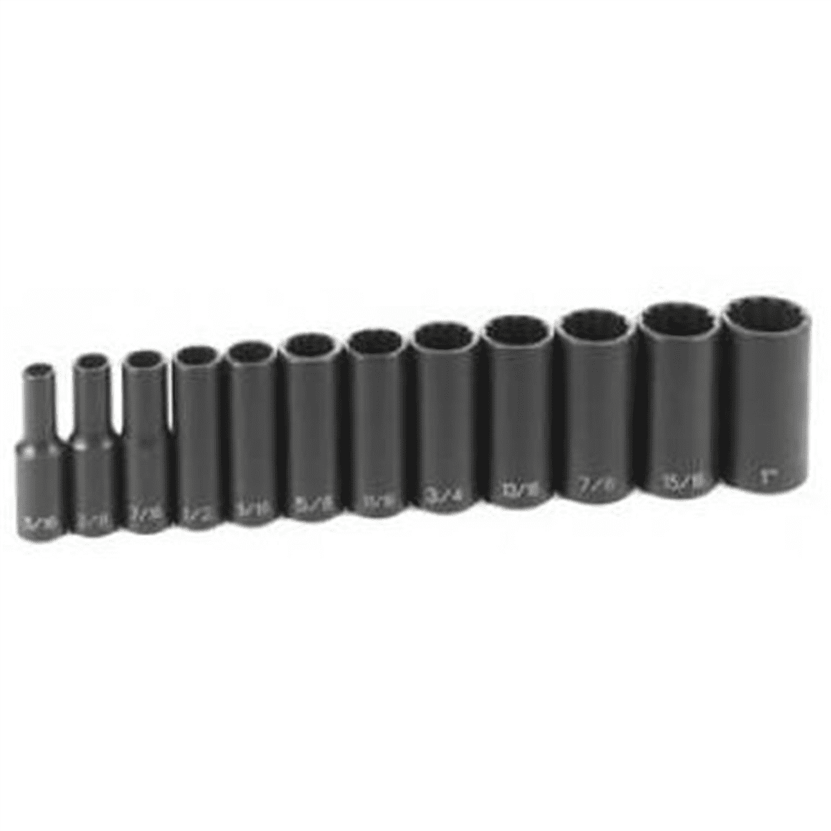 Grey Pneumatic 1202D 12pc 3/8" Drive 12pt Deep Fractional Impact Socket ...