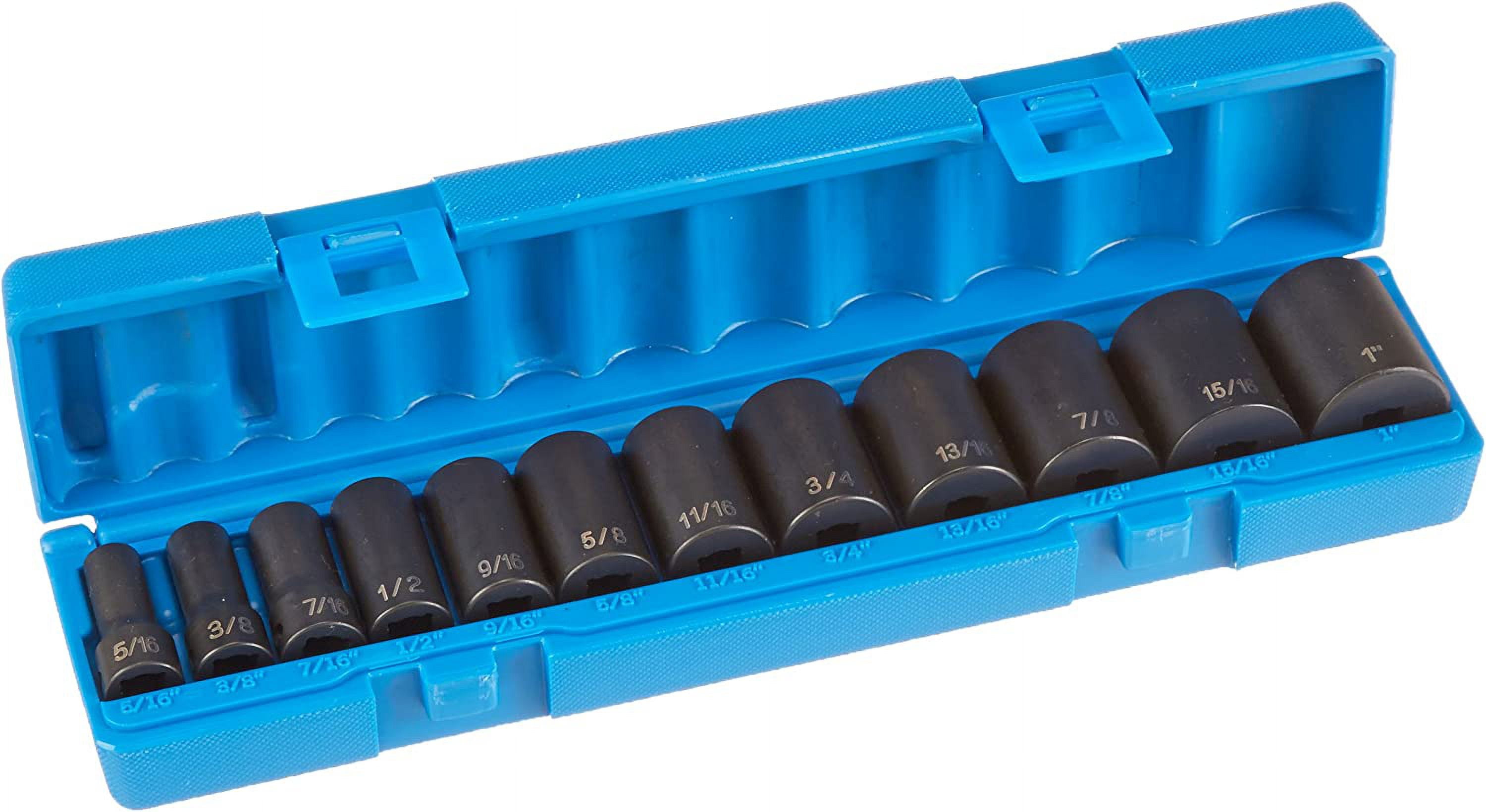 Grey Pneumatic (1202SD) 3/8" Drive 12-Piece 12-Point Semi-Deep Socket ...