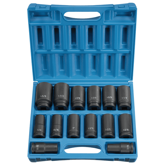 Grey Pneumatic 8038D 14-Piece 3/4 in Drive 6-Point Deep SAE Impact ...