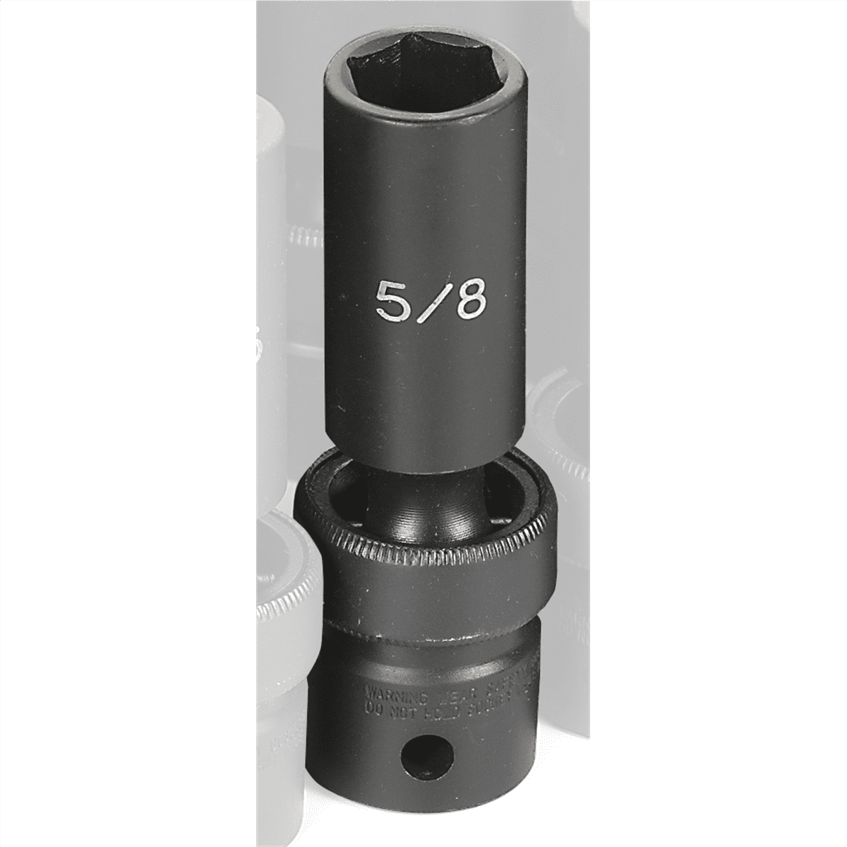 Grey Pneumatic 1/2" Drive x 5/8" Deep Universal Socket 6 Point - Black ...