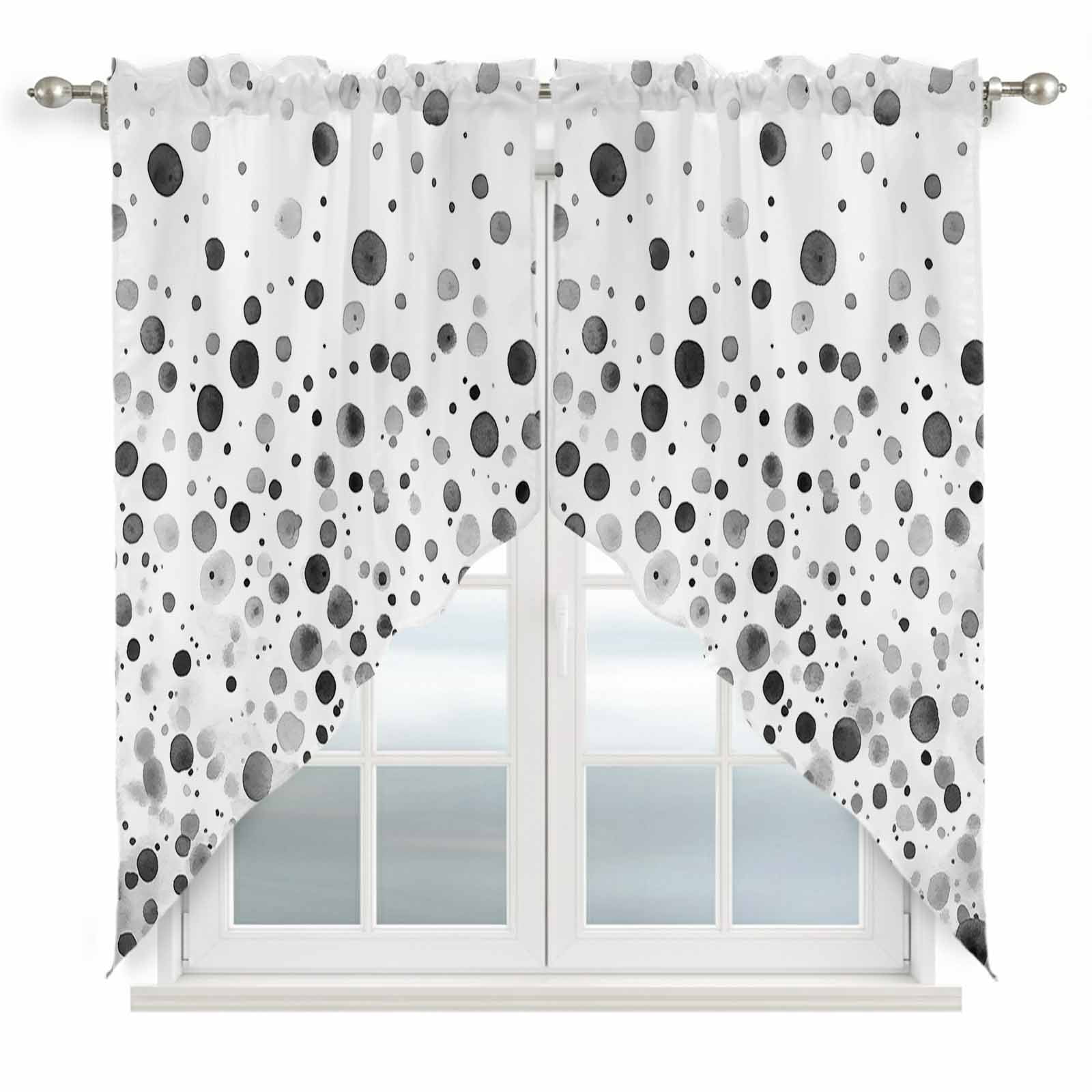 Grey Polka Dot Swag Curtains Modern Art Abstract Watercolor Dot Swag ...