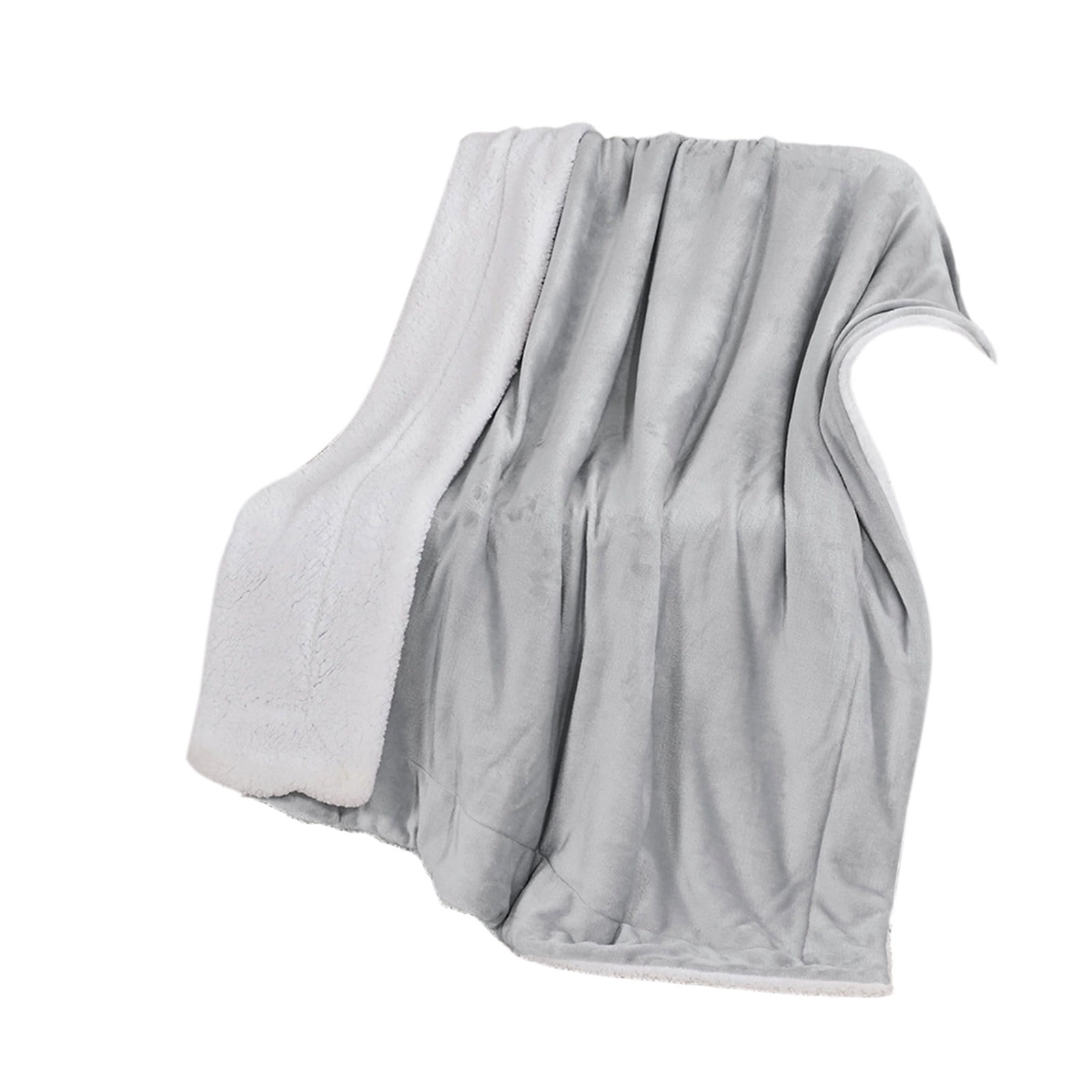 Grey Polyester Blanket With Lamb Fleece Surface For Bed Or Sofa Use ...