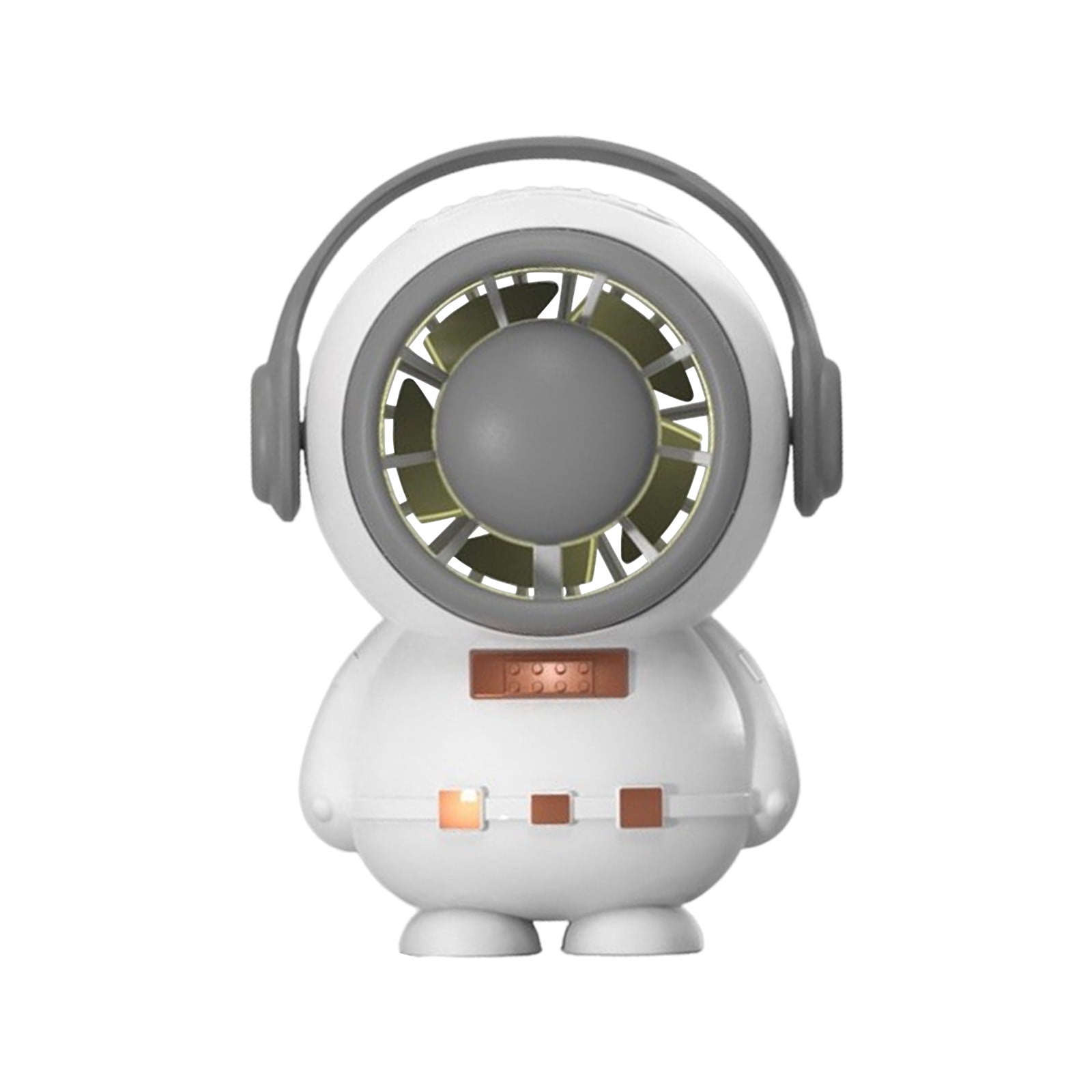 Grey Portable Mini Desk Fan With Night Light Usb Rechargeable Fan For ...