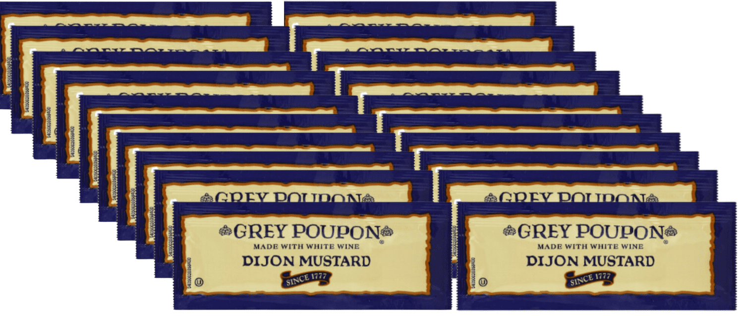 Grey Poupon Dijon Mustard Travel Packets for Portion Control .25 oz ...