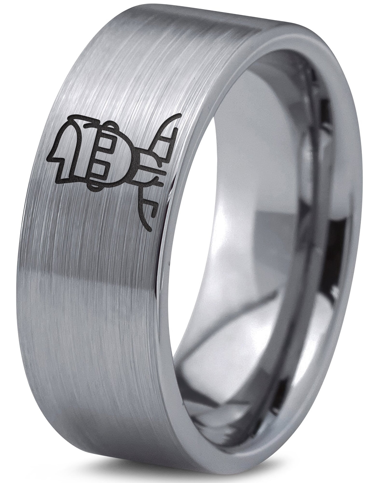 Matching Grey Rings Tungsten Gamer Engagement Gifts Promise Ring Mens ...