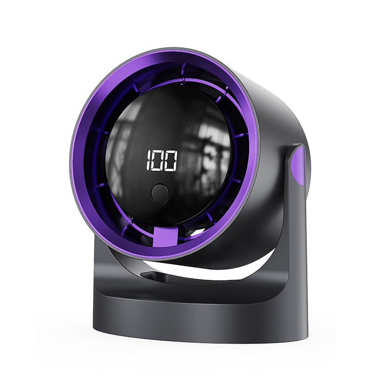 Grey-Purple 3-in-1 Desk/Wall Portable Fan, 100-Speed, Low Noise, Type-C ...