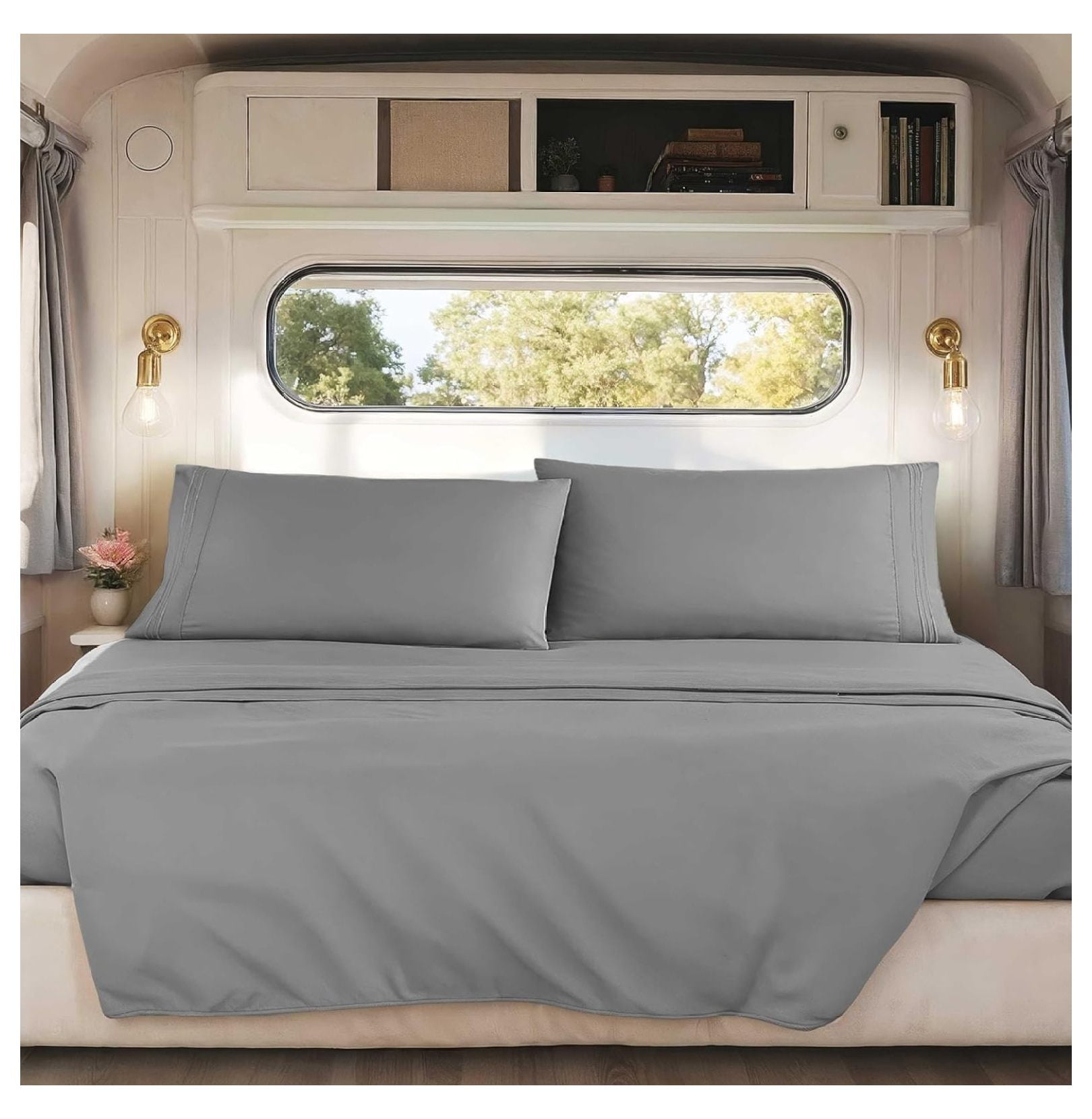 Grey RV Queen Sheets – Super Soft RV Short Queen Sheets for RV Camper ...
