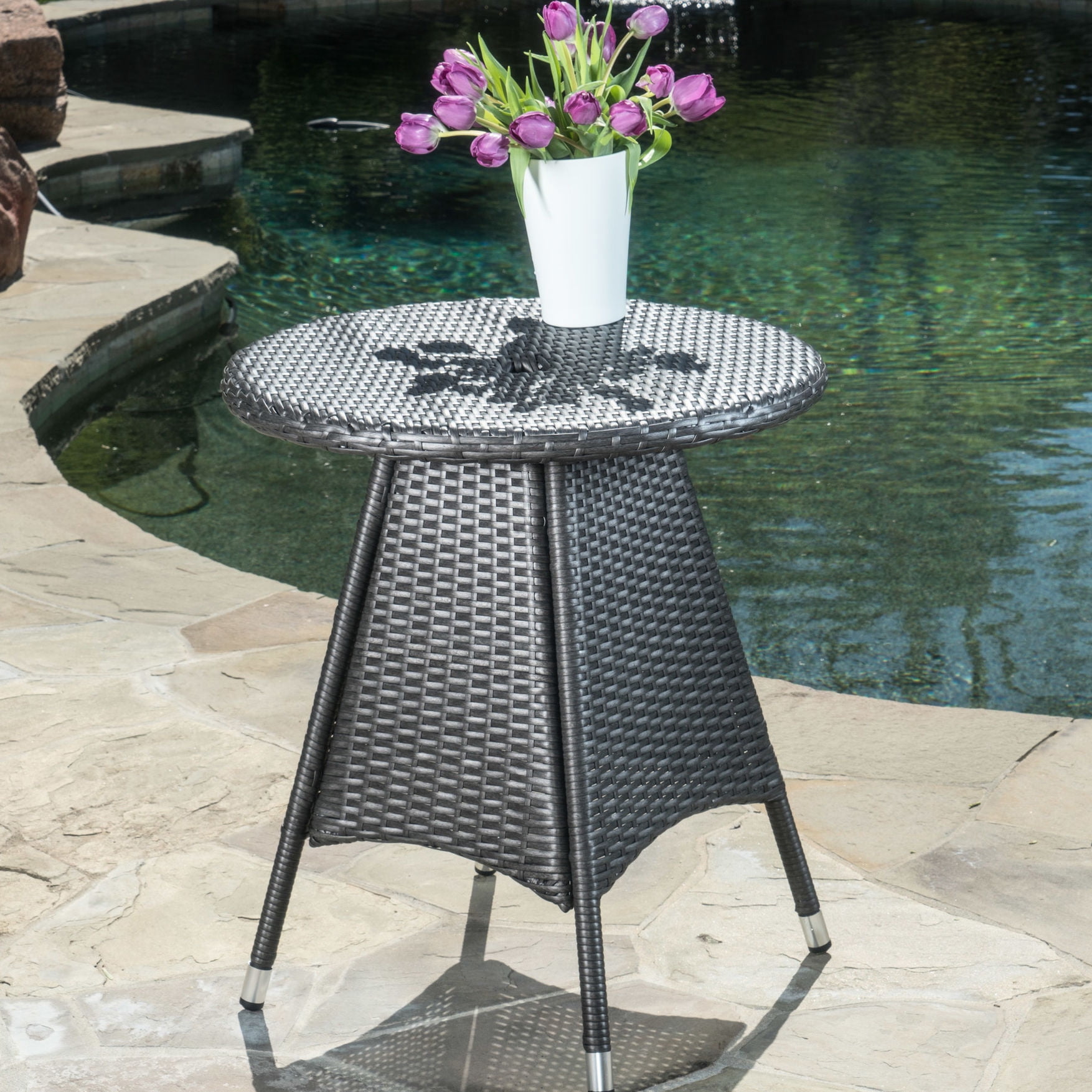 Grey Rattan - Metal Frame & Wicker - Balcony Drinks with Friends ...