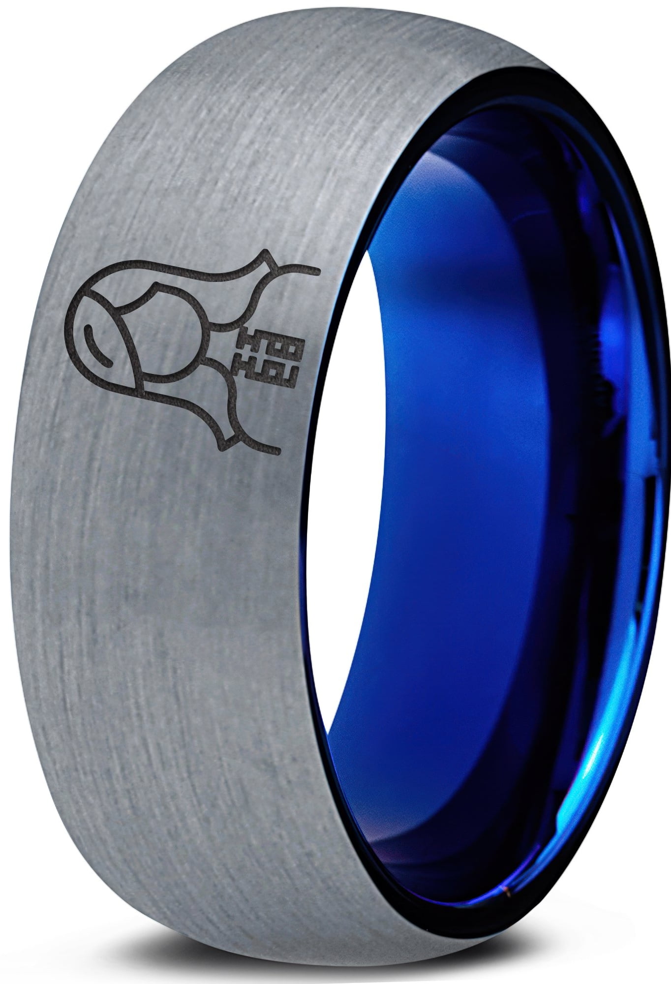 Grey Ring Women Engraved Gamer Tungsten Engagement Rings Retirement ...