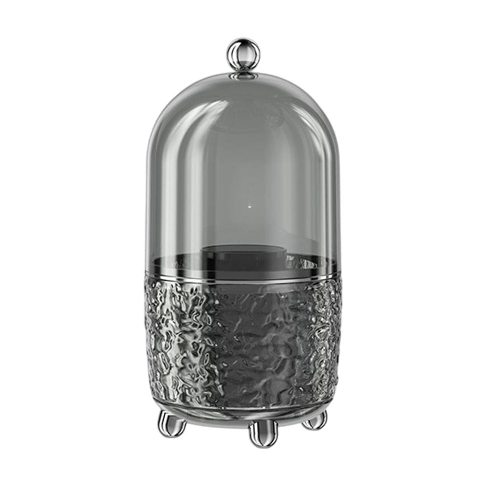 Grey Rotating Makeup Brush Organizer With 6 Compartments Transparent ...