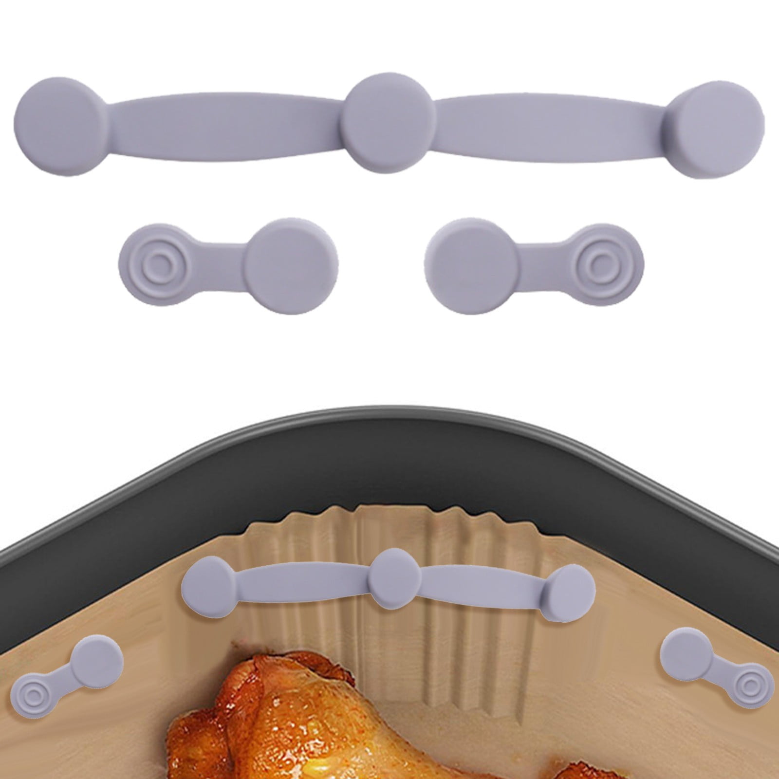 Grey Round Air Fryer Magnet Clip - for Keeping Parchment Paper From ...