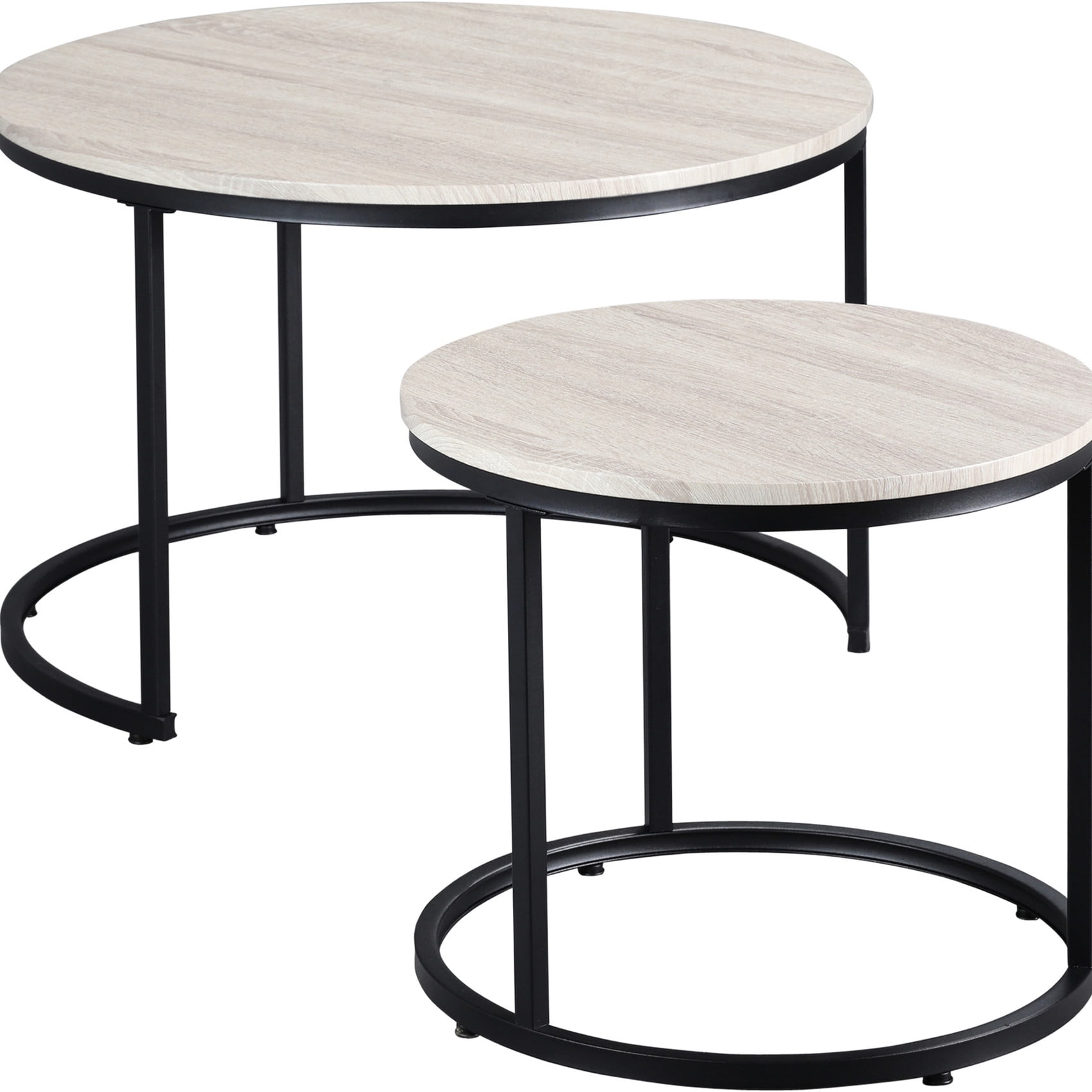 Grey Round Coffee Table Set / Versatile for Living Room - Walmart.com