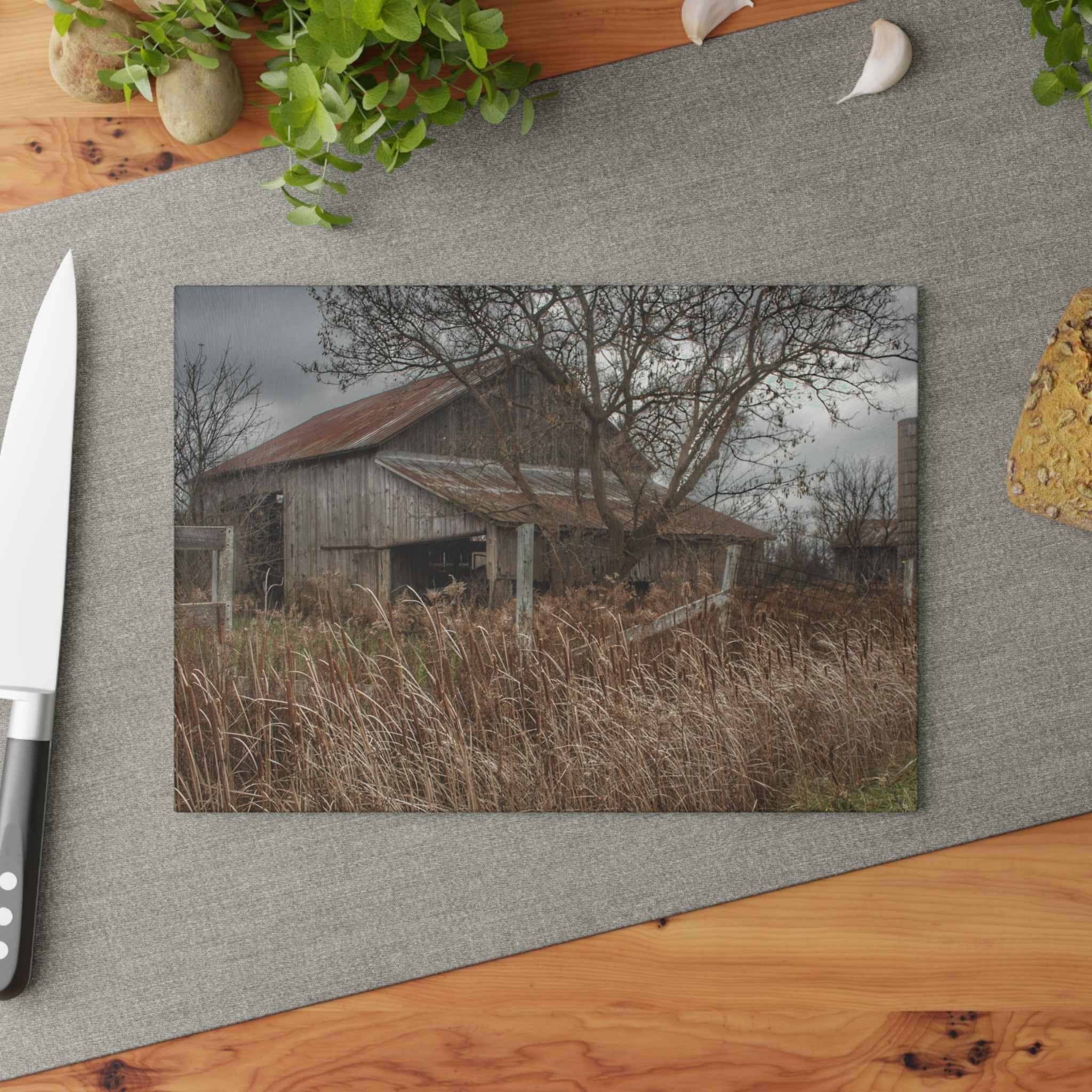 U R There Photography Grey Saltbox Rustic Farmhouse Tempered-Glass ...