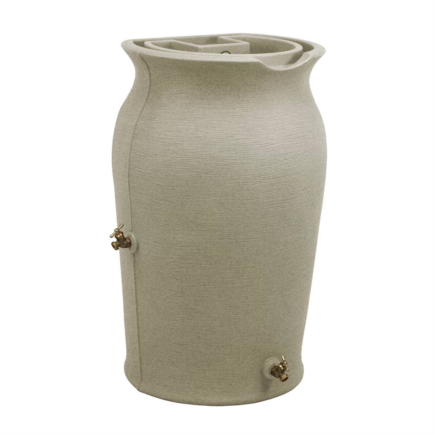 Grey SandStone 50-Gallon Plastic Urn Rain Barrel with Planter Top ...